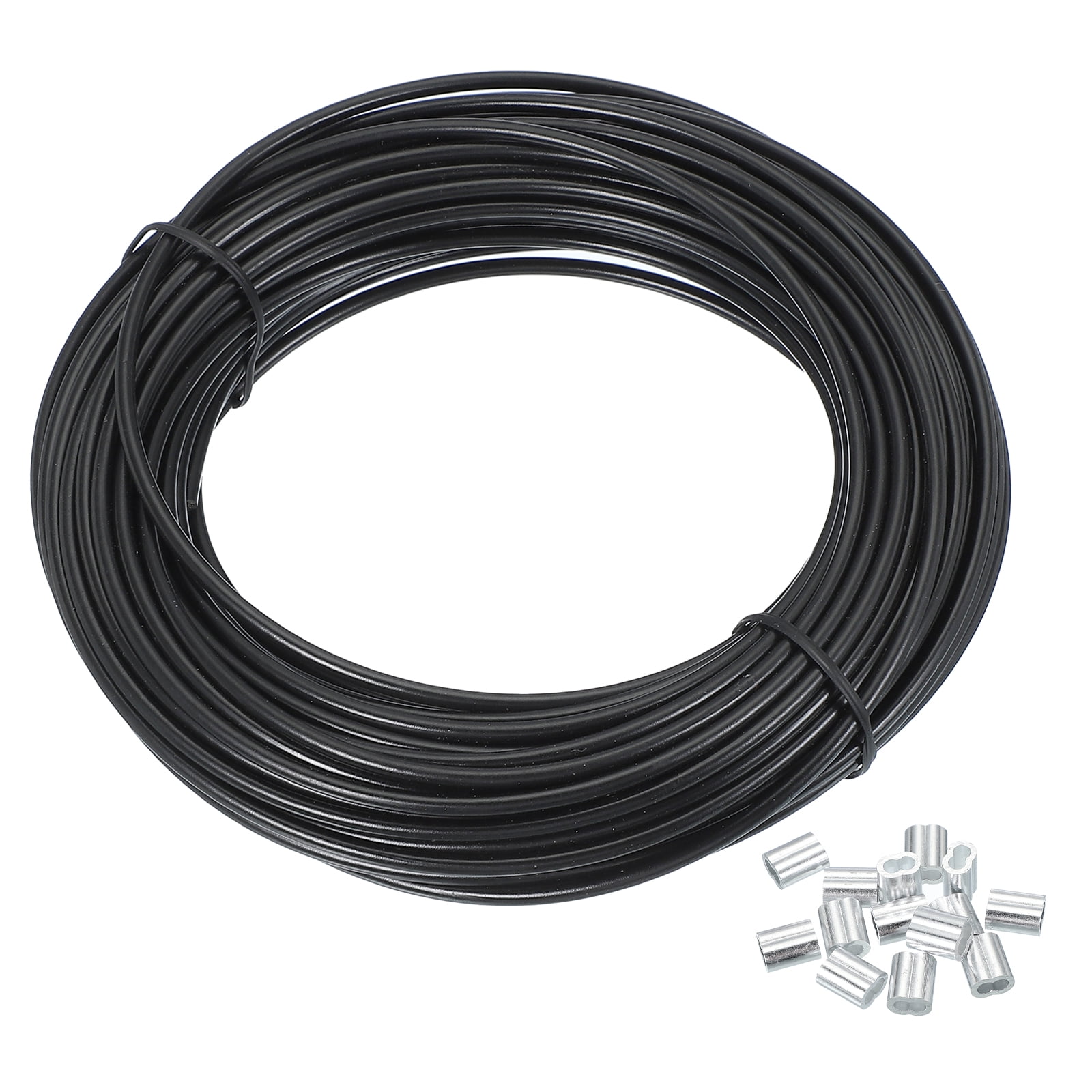 Uxcell Wire Rope, 304 Stainless Steel Wire Cable Black Vinyl Coated ...