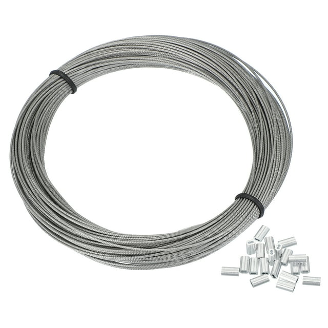 Uxcell Wire Rope, 304 Stainless Steel Wire Cable Black Vinyl Coated ...