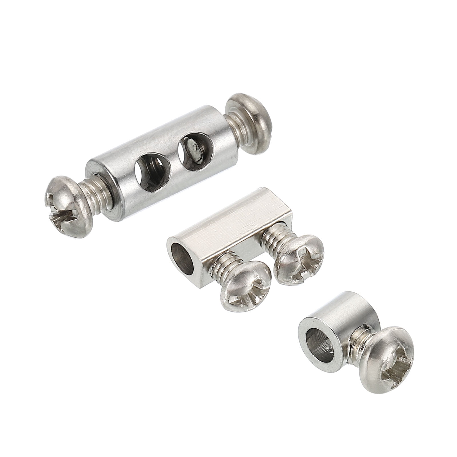 Uxcell Wire Rope Clips 3mm 3.5mm Single/Double Holes Steel Wire Lock ...