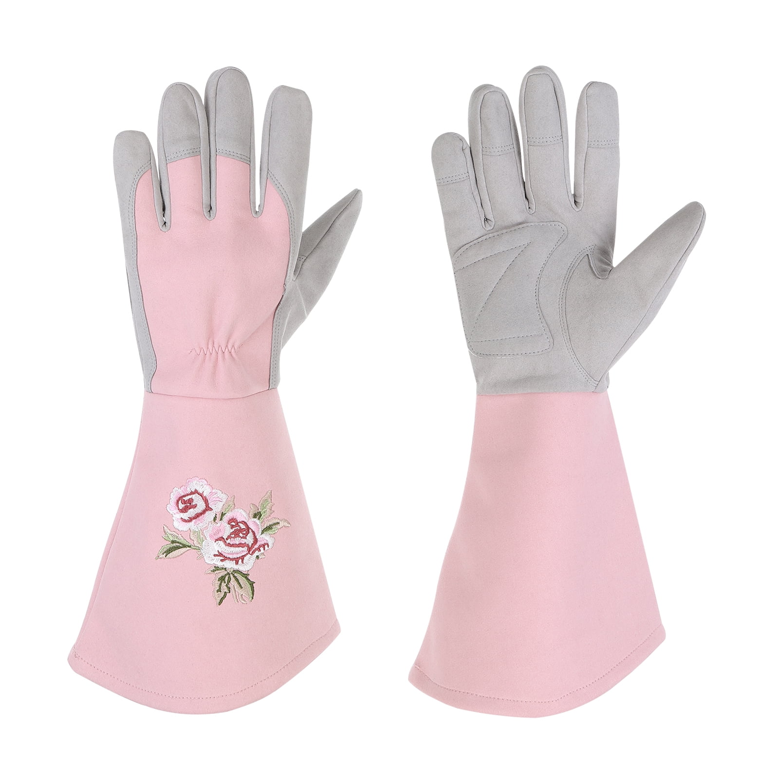 Uxcell Women Gardening Gloves Thorn Proof, Small Extra Long Leather ...