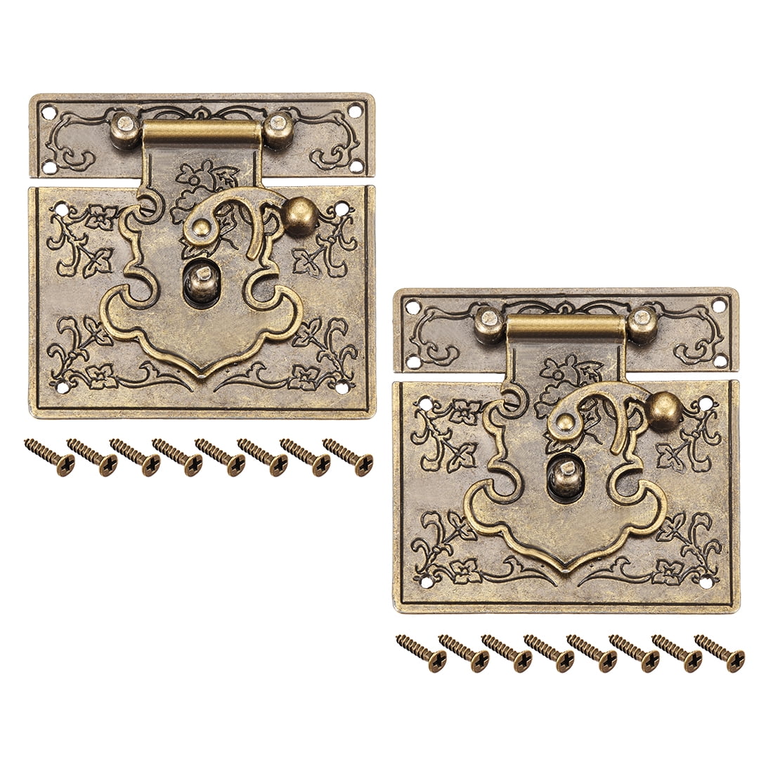 Uxcell Wood Case Chest Box Rectangle Clasp Closure Hasp Latches Bronze ...