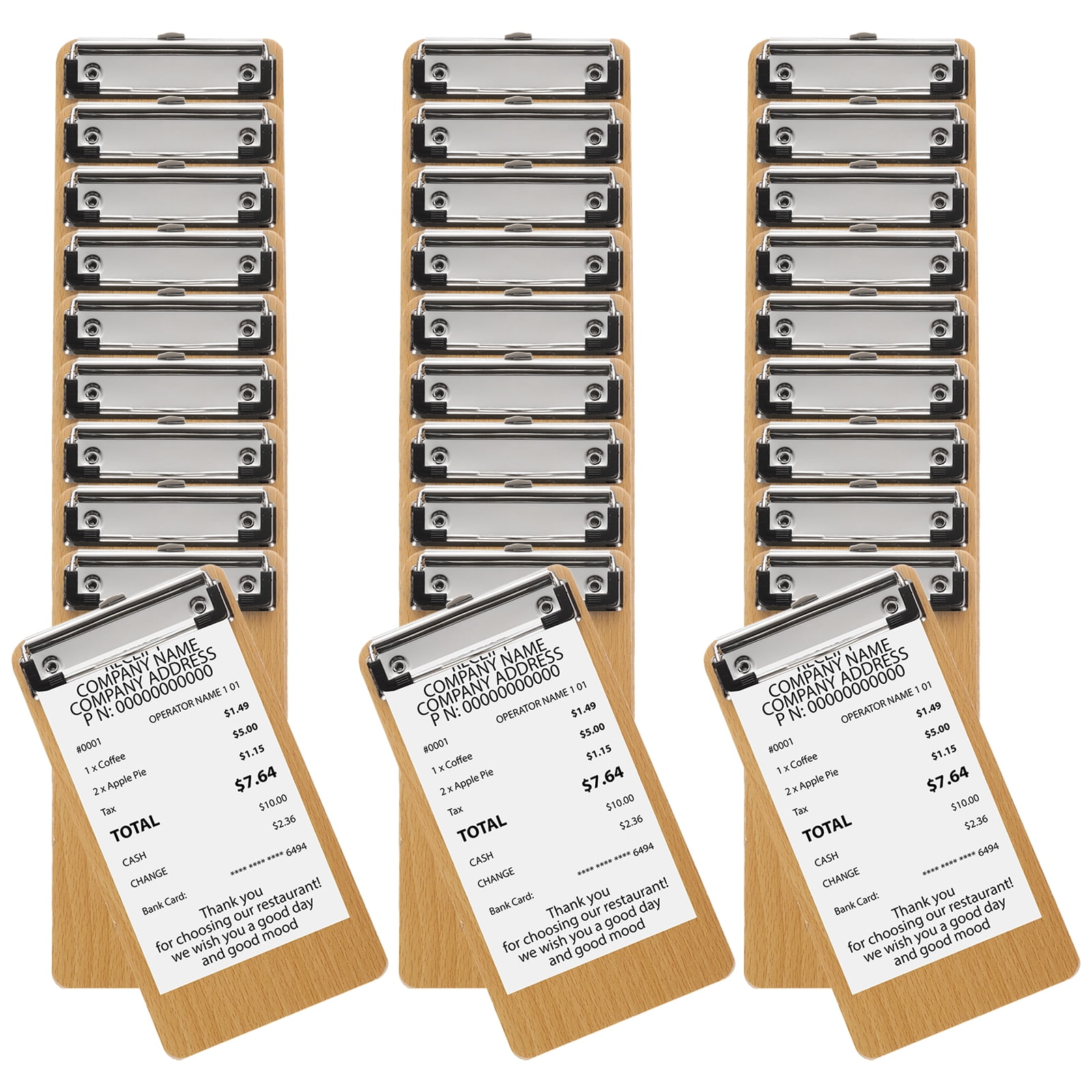 Uxcell Wood Check Presenters for Restaurants, 30 Pack, 8" x 4" (Natural ...