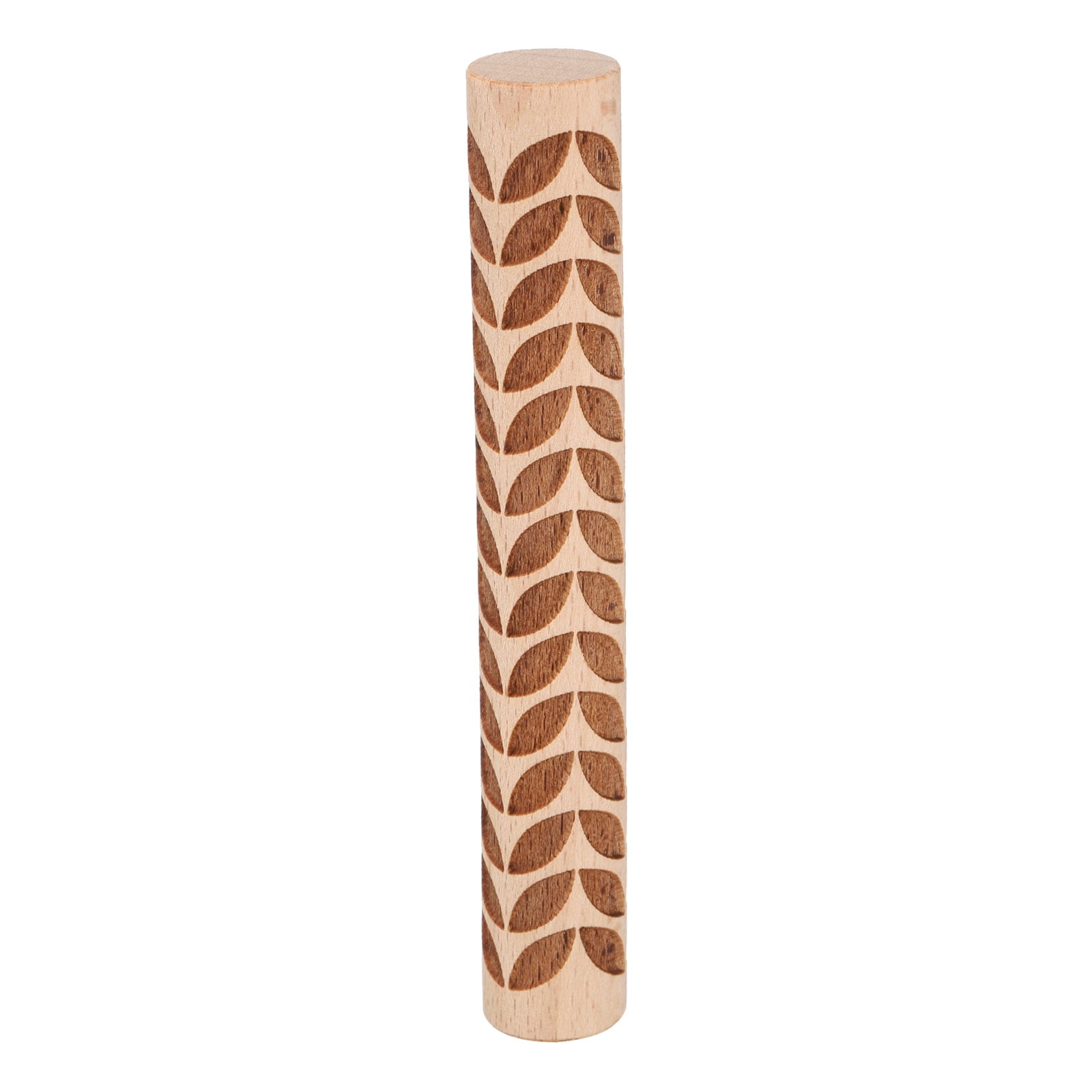 Uxcell Wood Clay Roller 4" Leaf Pattern Rolling Pins Wood Rollers ...
