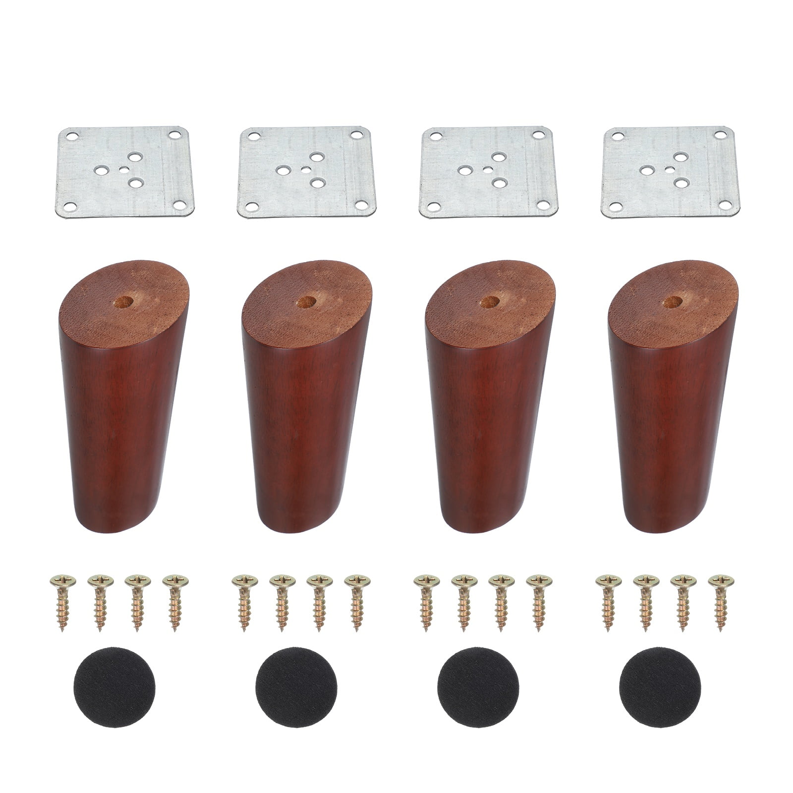Uxcell Wood Furniture Legs, 4Pcs 3.9" Tapered Replacement Sofa Leg for ...