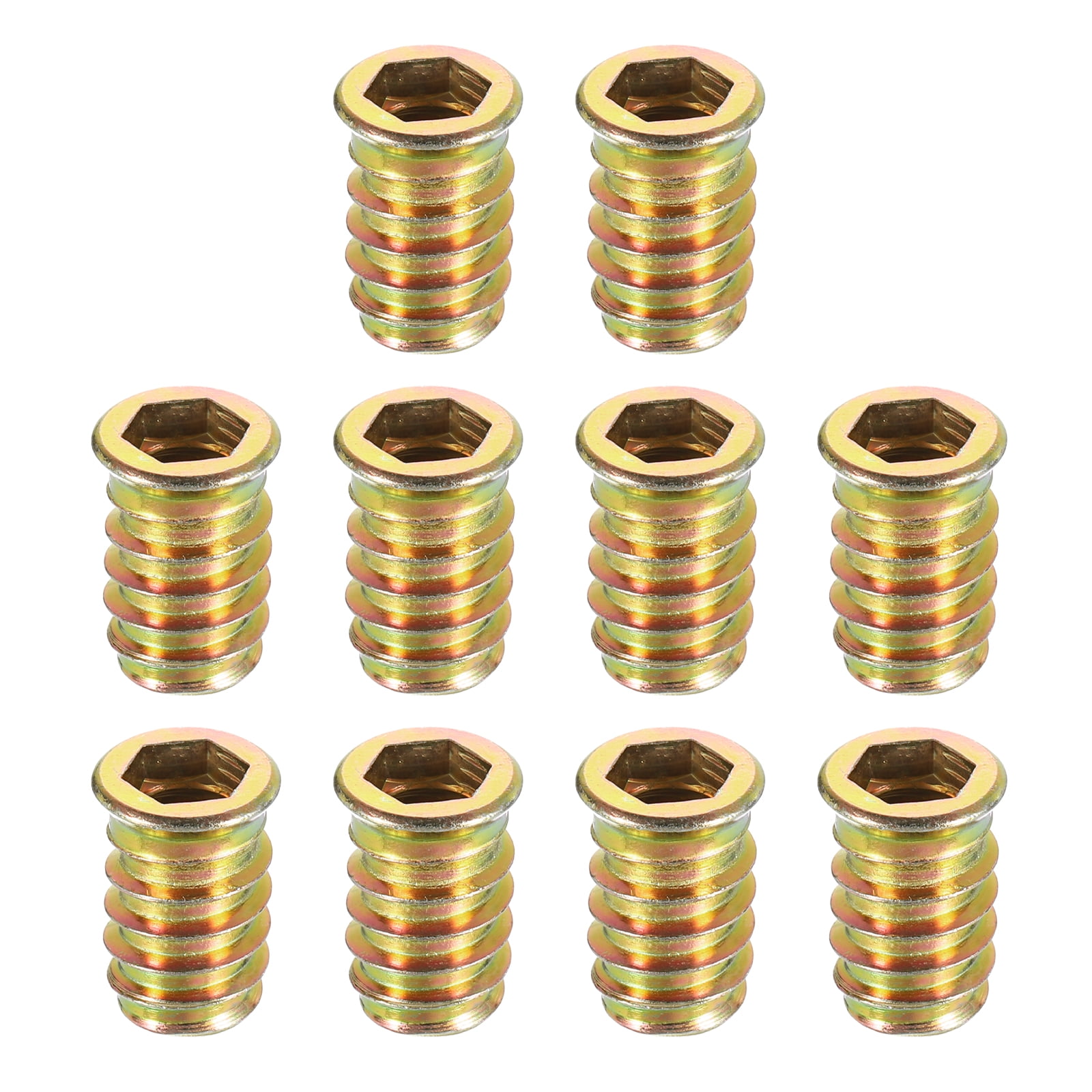 Uxcell Wood Furniture M10x25mm Threaded Insert Nuts Interface Hex ...