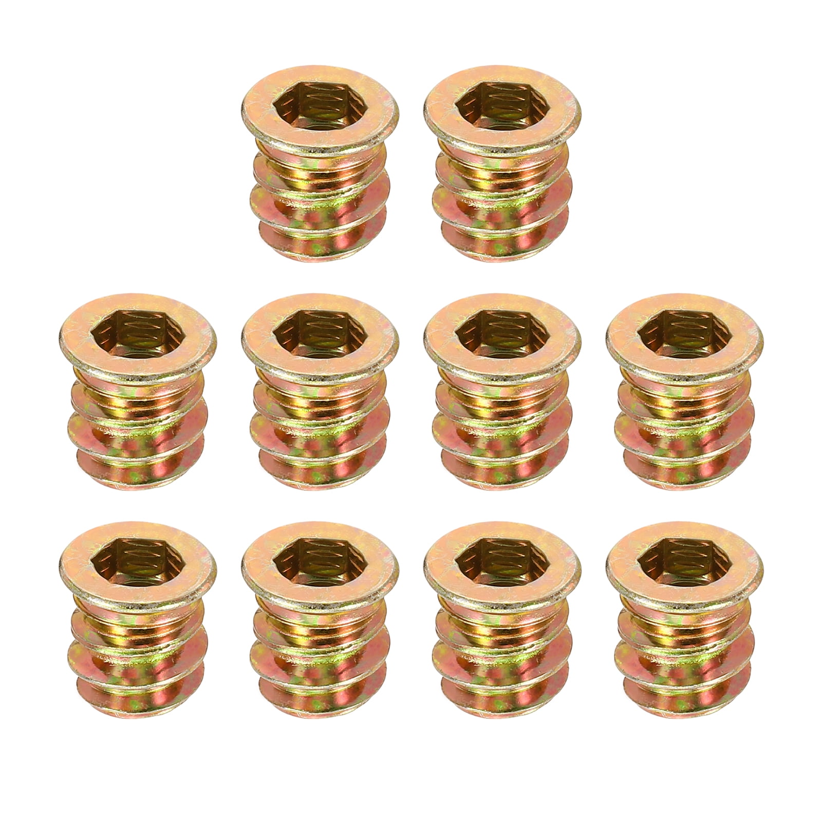 Uxcell Wood Furniture M5x10mm Threaded Insert Nuts Interface Hex Socket Drive 20Pack - Walmart.com