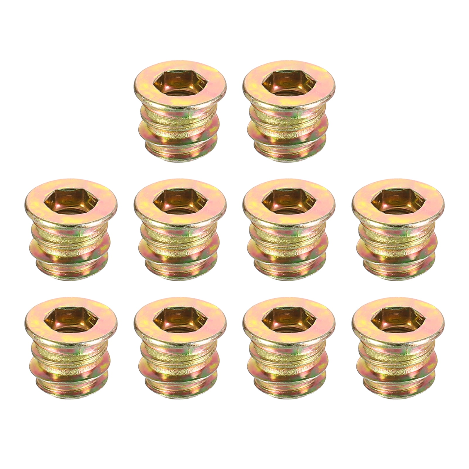 Uxcell Wood Furniture M6x10mm Threaded Insert Nuts Interface Hex Socket ...