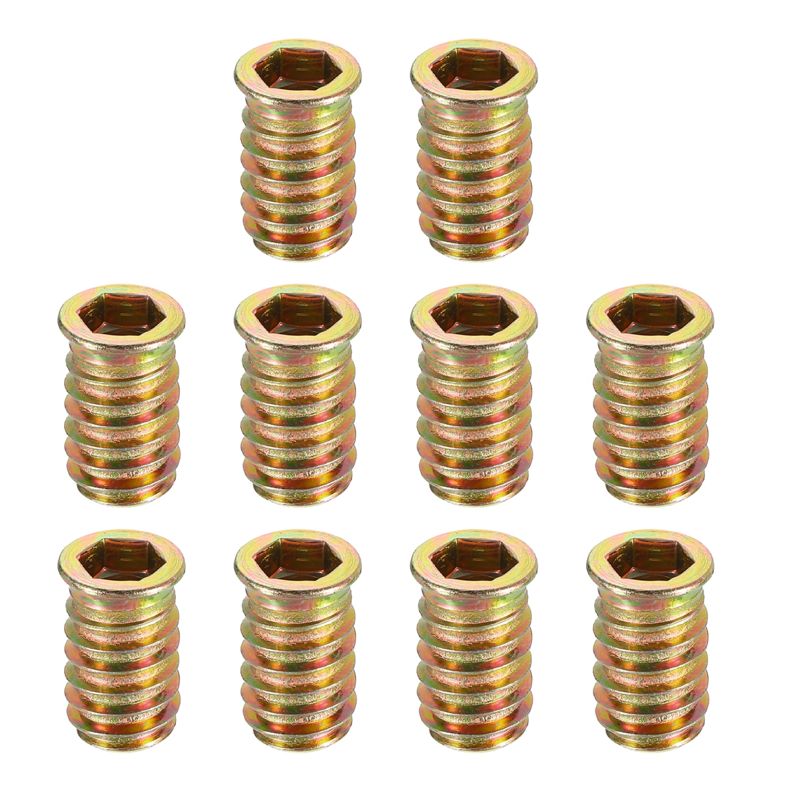 Uxcell Wood Furniture M8x20mm Threaded Insert Nuts Interface Hex Socket Drive 40Pack - Walmart.com