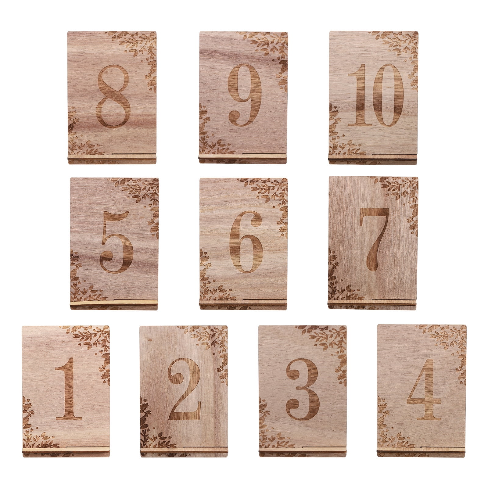 Uxcell Wood Number Table Sign Holders Place Cards Rustic Wood Stands ...
