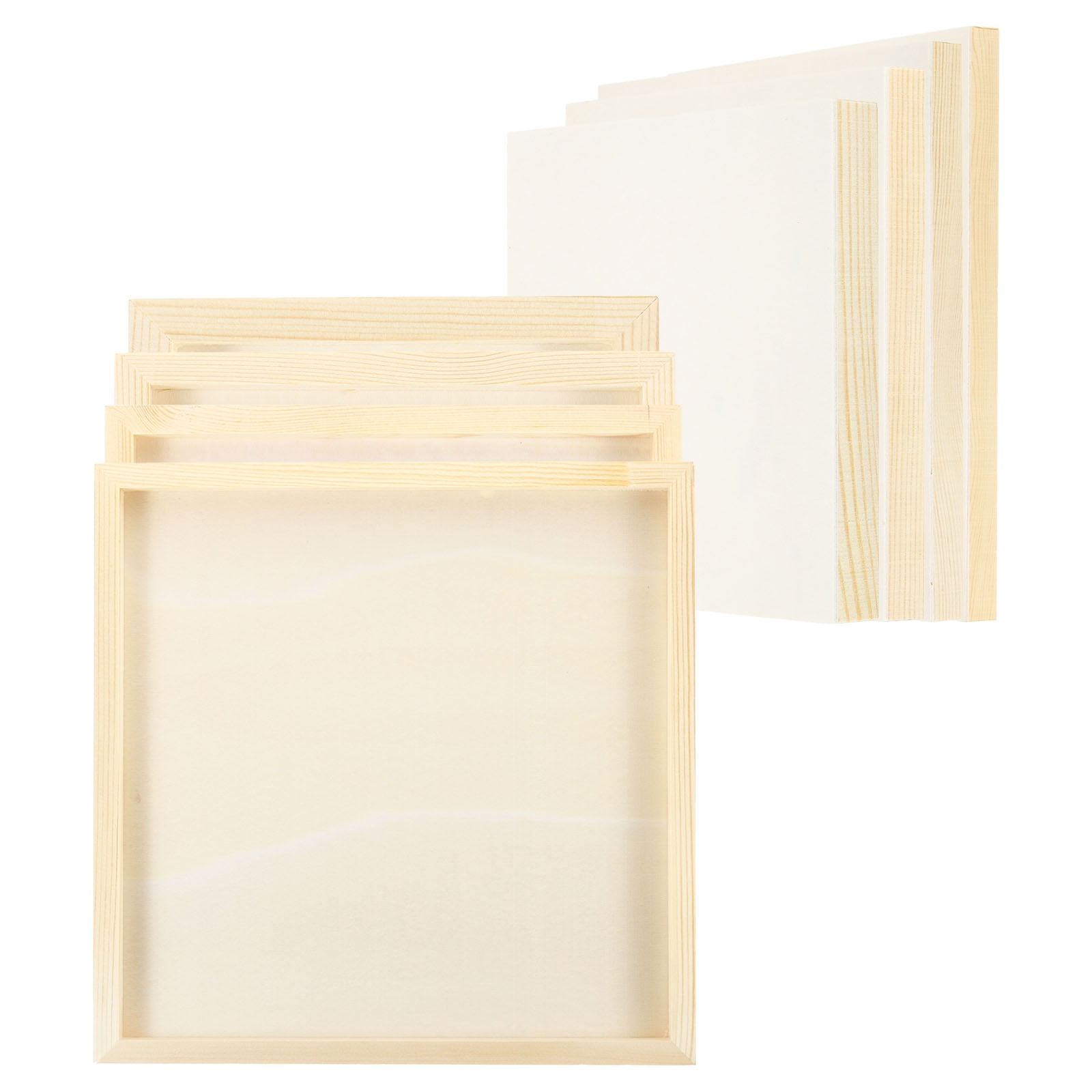 Uxcell Wood Panels Board, 2 Set Unfinished Round Wood Canvas Wood Panel ...