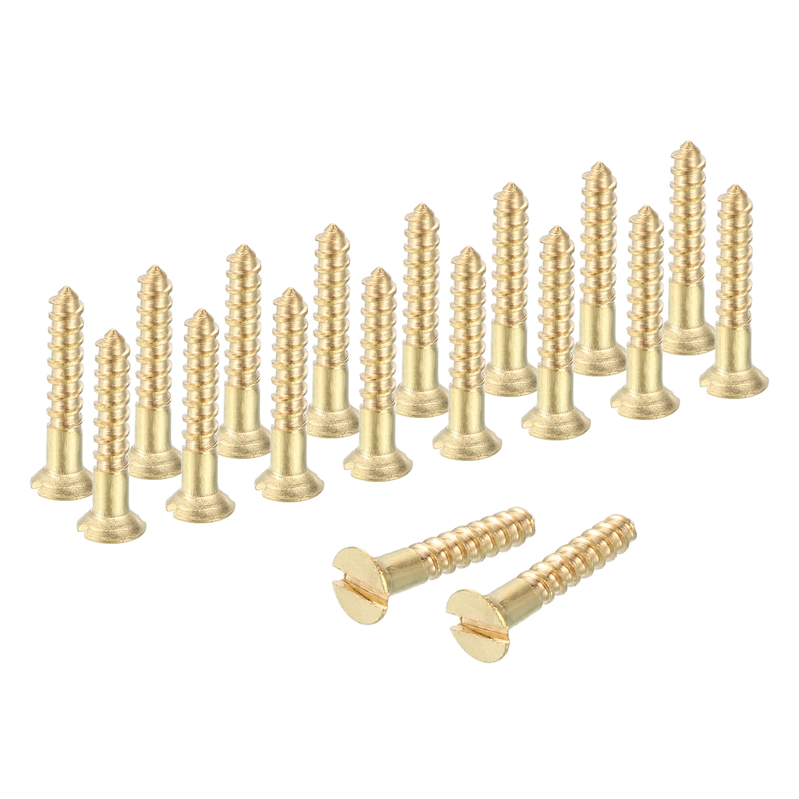 Uxcell Wood Screws Brass Slotted Flat Head Self Tapping Screws for ...