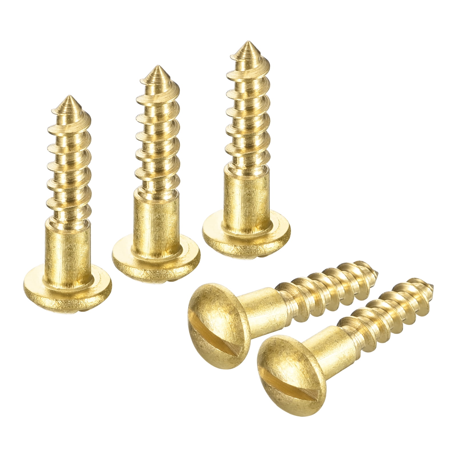 Uxcell Wood Screws M3 x 16mm Slotted Round Head Brass Self-Tapping ...