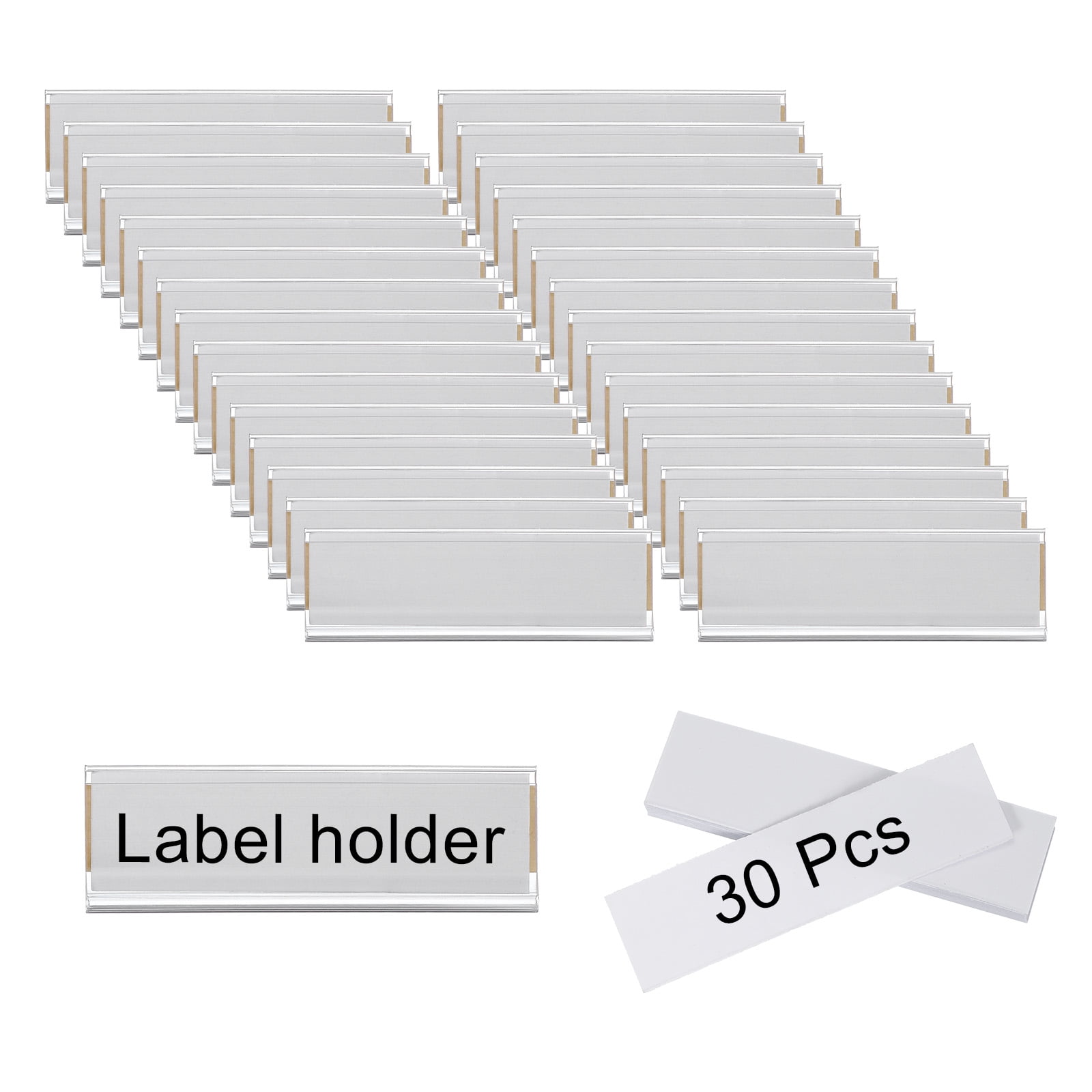 Uxcell Wood Shelf Label Holder 3"x1" Plastic Wire Shelf Label Holder ...