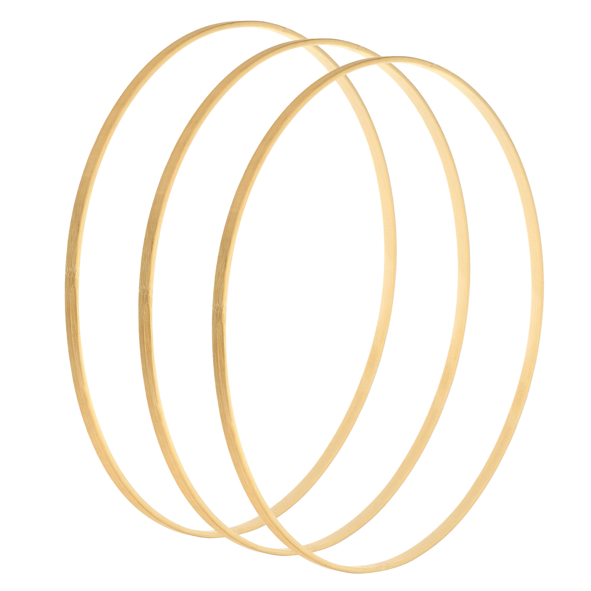 Uxcell Wooden Bamboo Floral Hoop Rings for DIY Crafts Wedding Wreath 14 ...