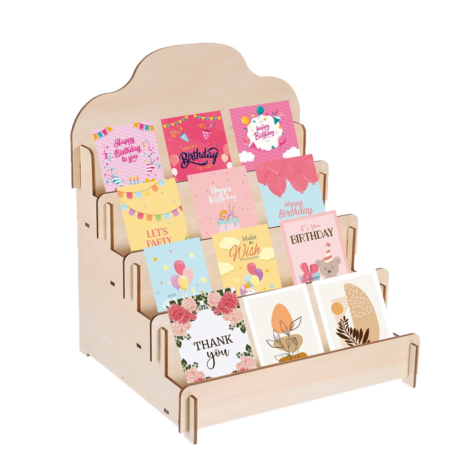 Uxcell Wooden Card Display Stand Organizer Sticker Display Stand for ...