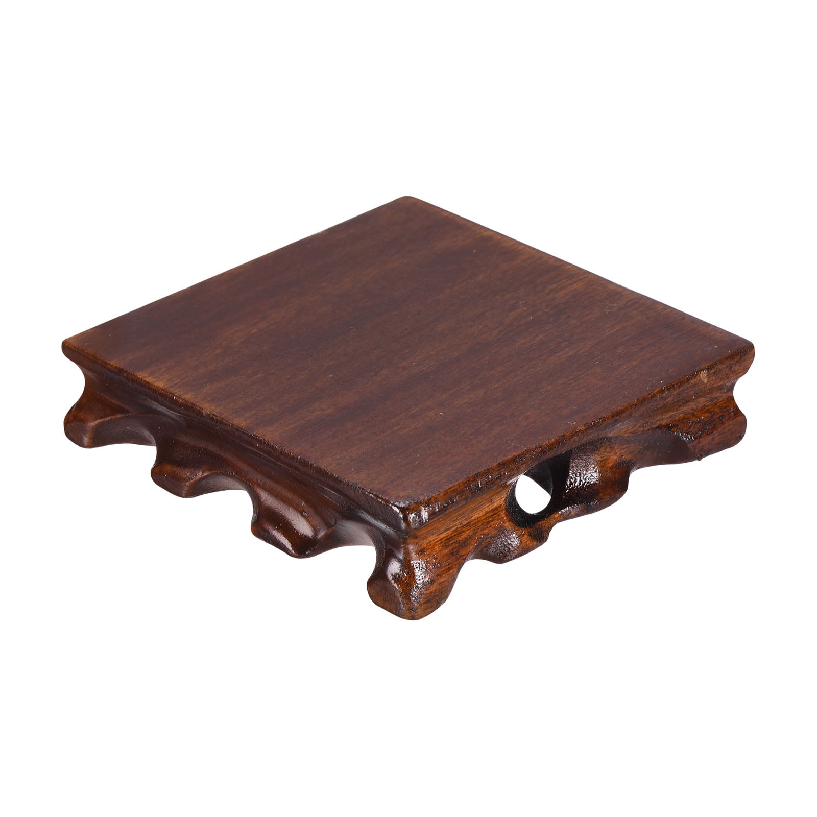 Uxcell Wooden Display Stand, 4 x 4 Inch Square Bonsai Base Wood Stand ...