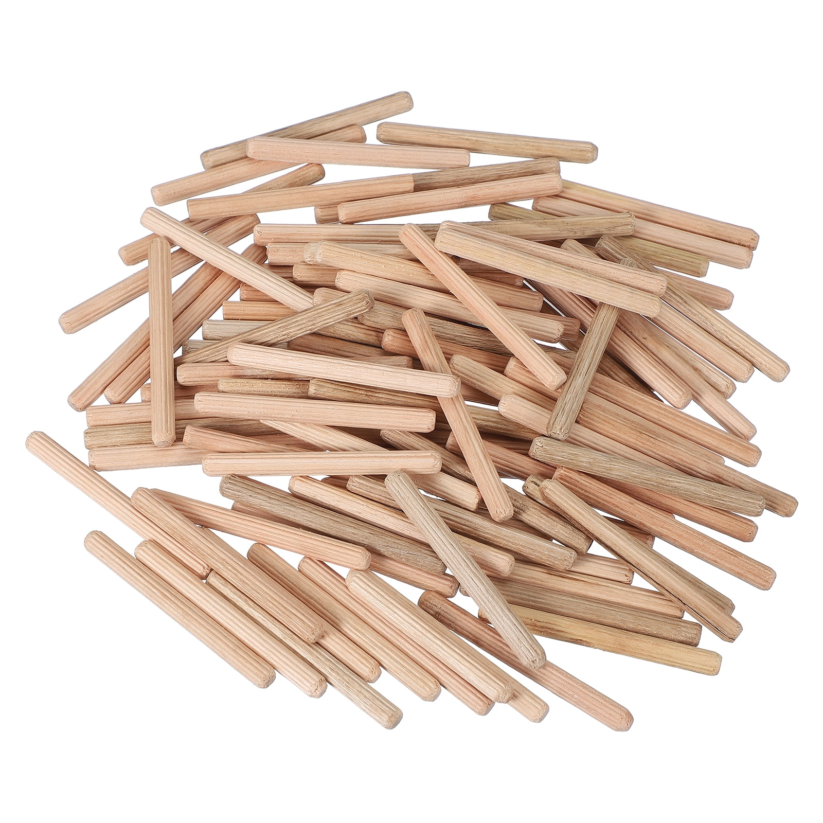 Uxcell Wooden Dowel Pins 11/4" x 1" (6mm x 25mm) Fluted Dowels for ...