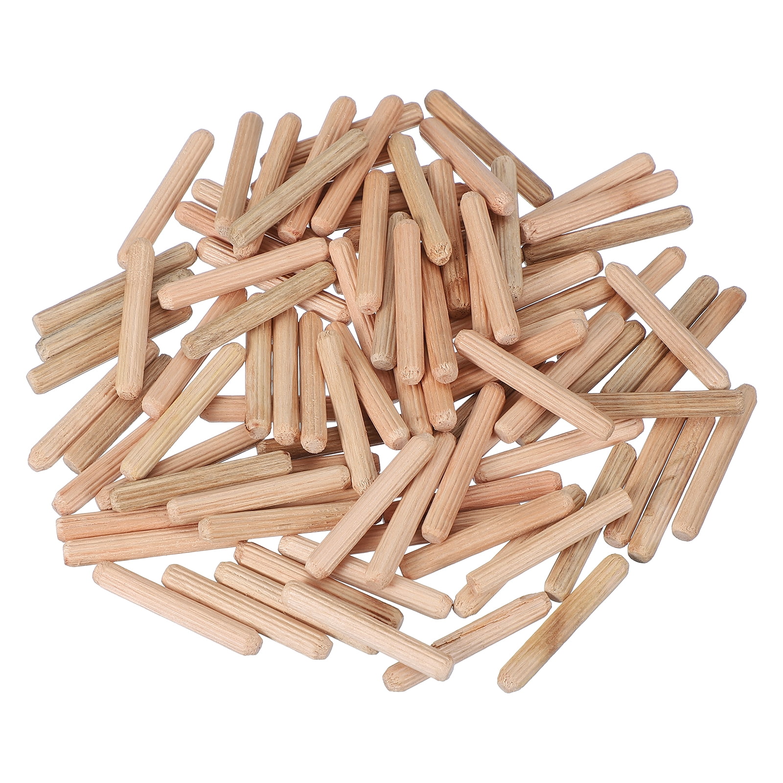 Uxcell Wooden Dowel Pins 11/4" x 2" (6mm x 50mm) Fluted Dowels for ...
