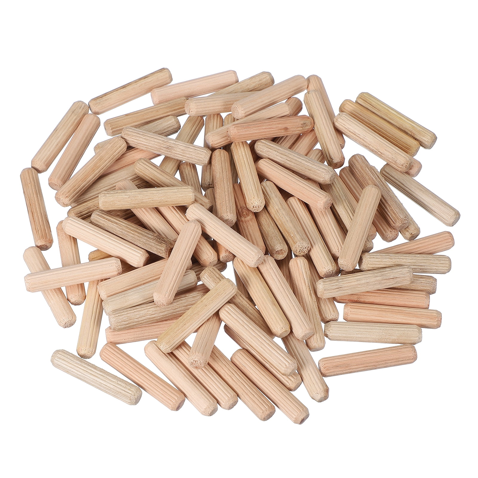 Uxcell Wooden Dowel Pins 11/4" x 3/4" (6mm x 20mm) Fluted Dowels for ...