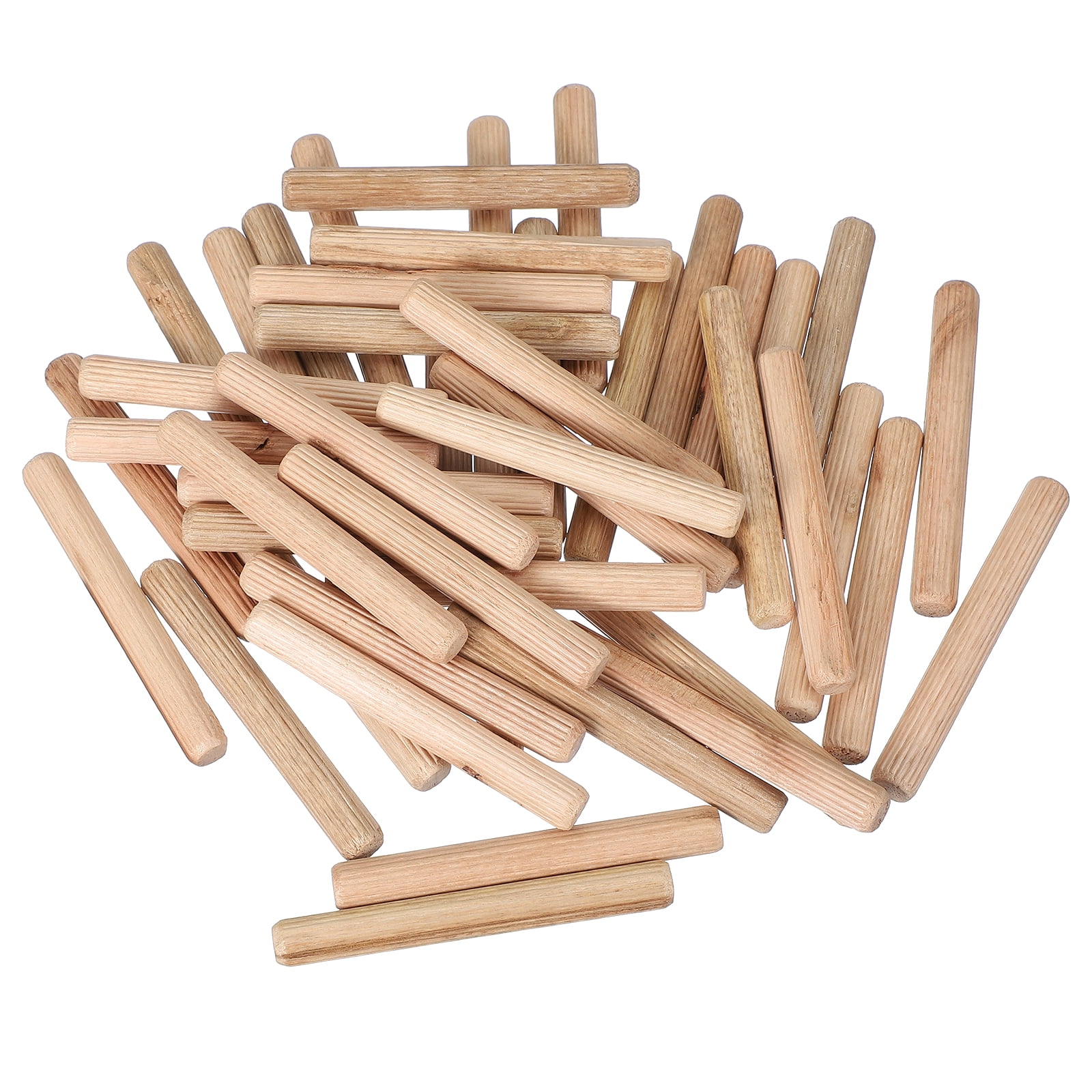 Uxcell Wooden Dowel Pins 13/8" x 1-9/16" (10mm x 40mm) Fluted Dowels ...
