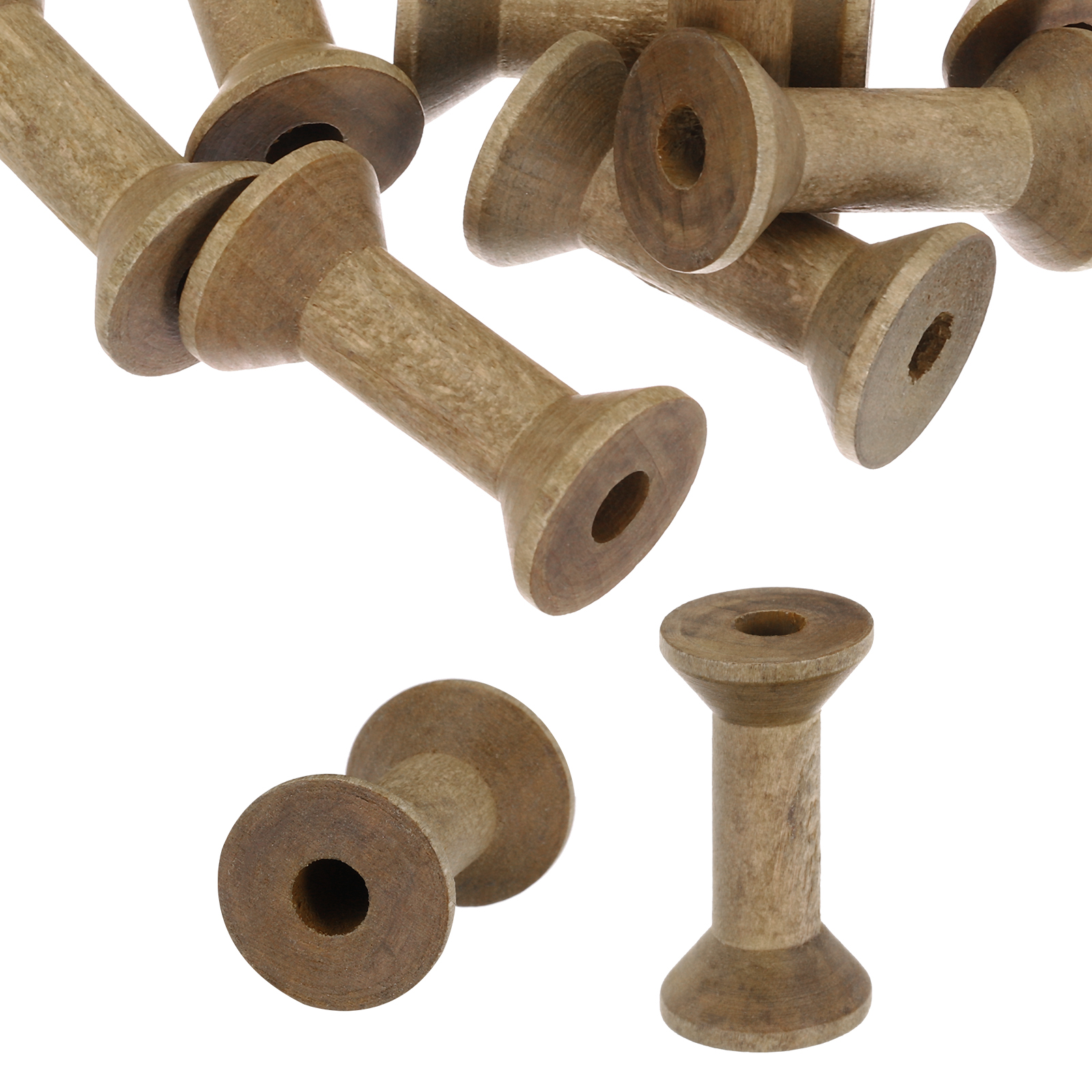 Uxcell Wooden Empty Spools 1.6" x 0.9", Unfinished Wood Sewing Thread ...