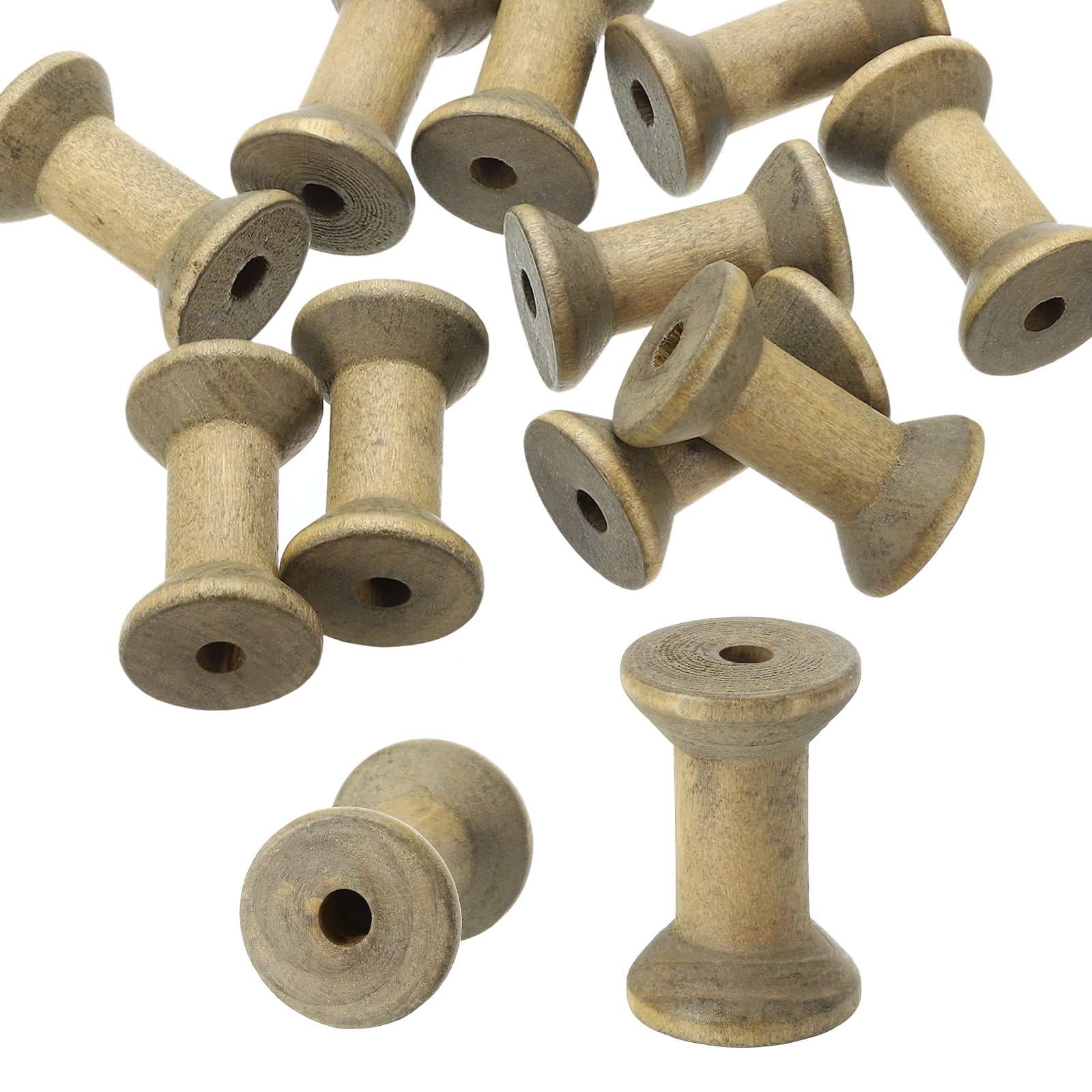 Uxcell Wooden Empty Spools 2" x 1.4", Unfinished Wood Sewing Thread ...