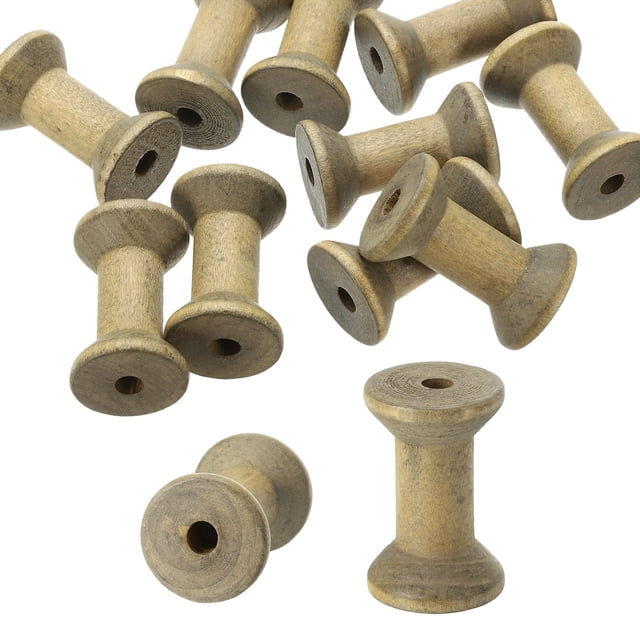 Uxcell Wooden Empty Spools 2" x 1.4", Unfinished Wood Sewing Thread ...