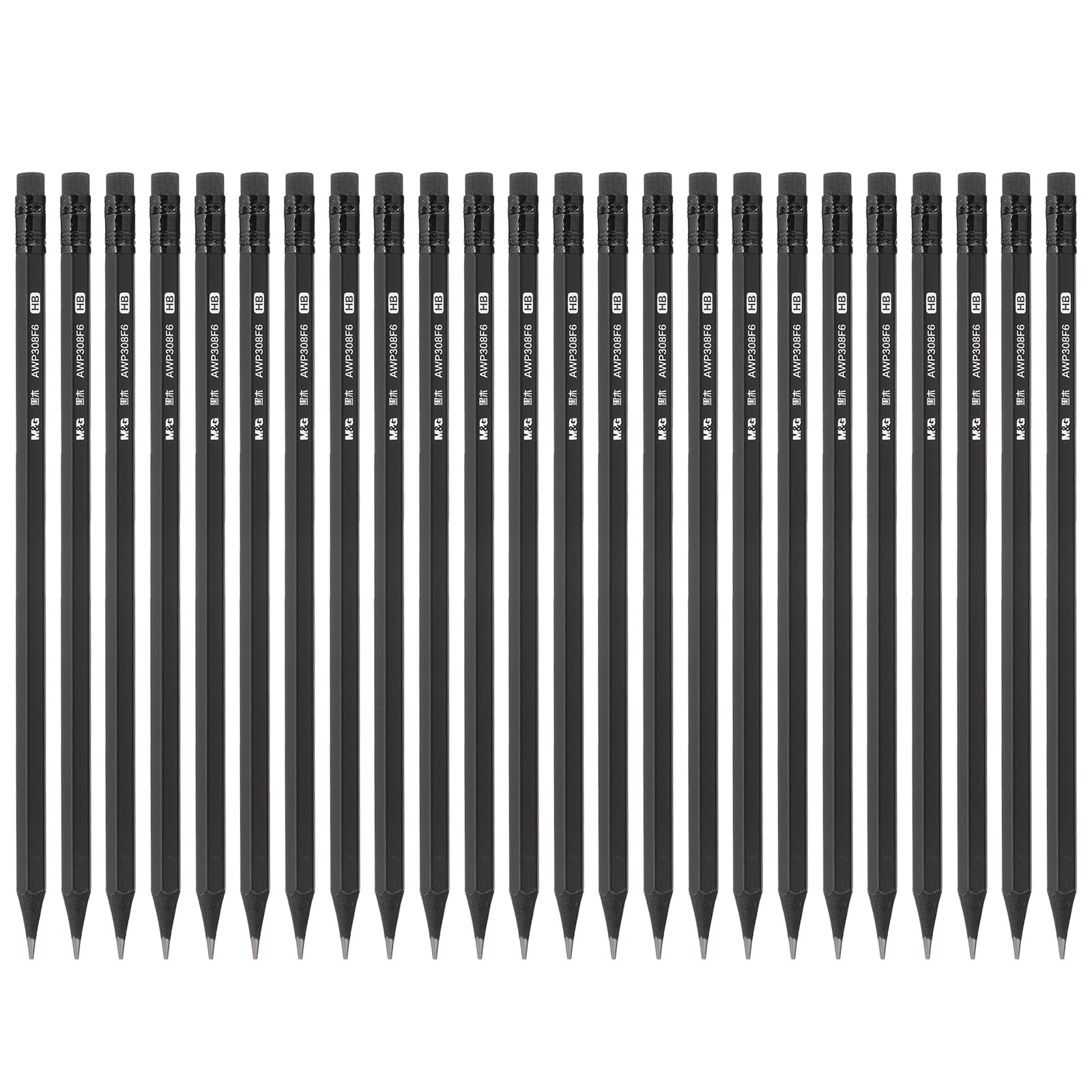 Uxcell Wooden Hexagon Pencils, 24 Pcs HB Graphite Round Pencils with ...