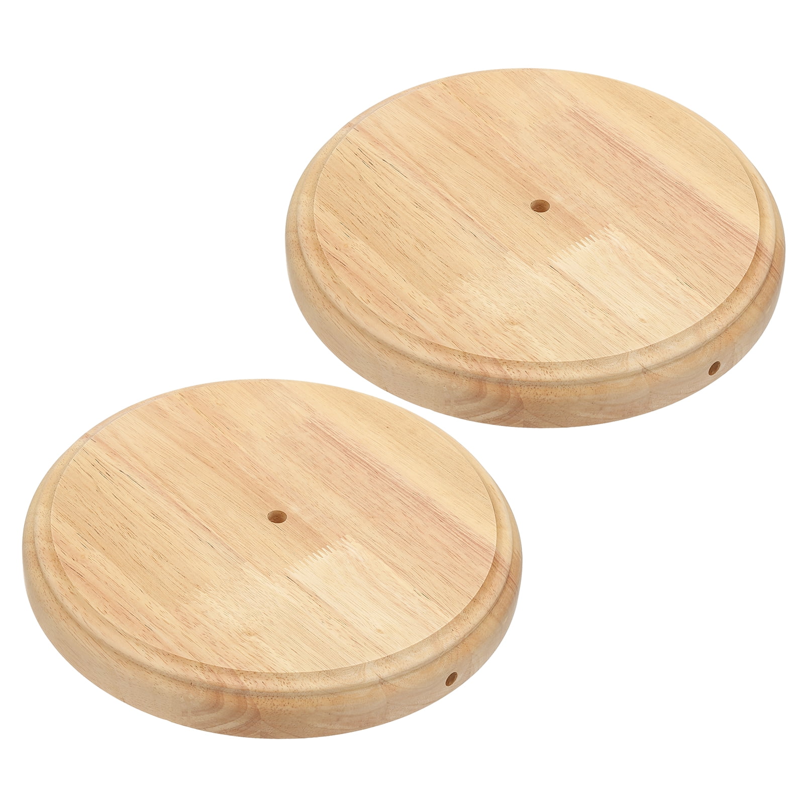 Uxcell 10.5" x 1.3" Wooden Lamp Base, 2pcs Round Solid Wooden Base Wood ...