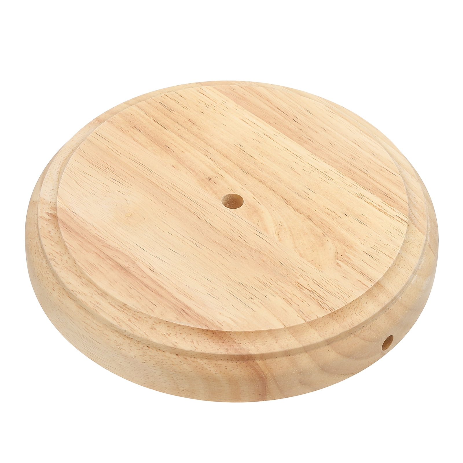 Uxcell 8" x 1.3" Wooden Lamp Base, Round Solid Wooden Base Wood Desk ...