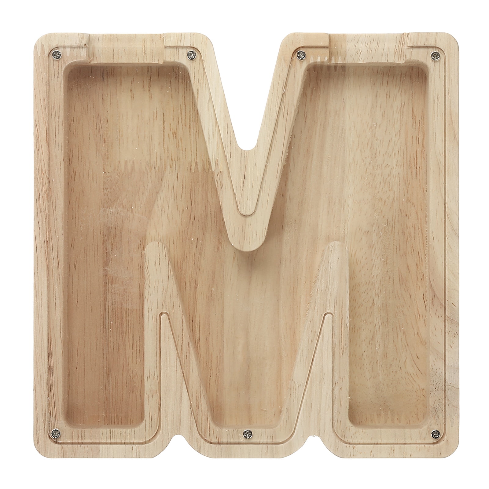 Uxcell Wooden Letter Bank, Letter M Clear Acrylic Money Saving Box ...