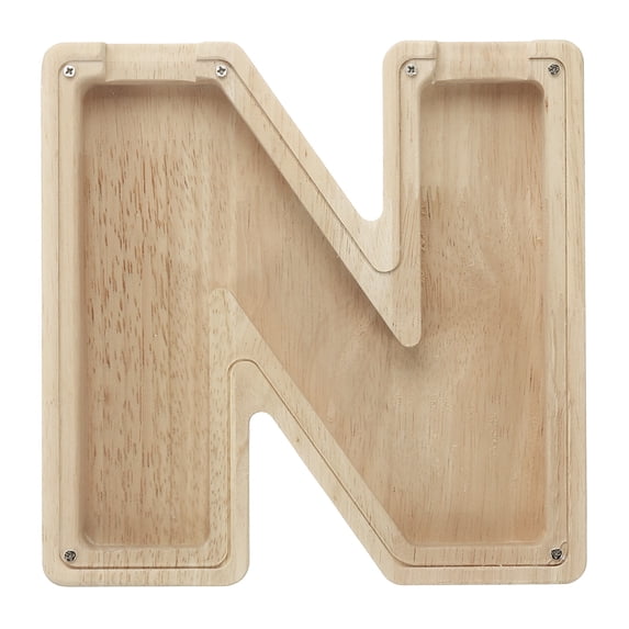 Uxcell Wooden Letter Bank, Letter N Clear Acrylic Money Saving Box ...