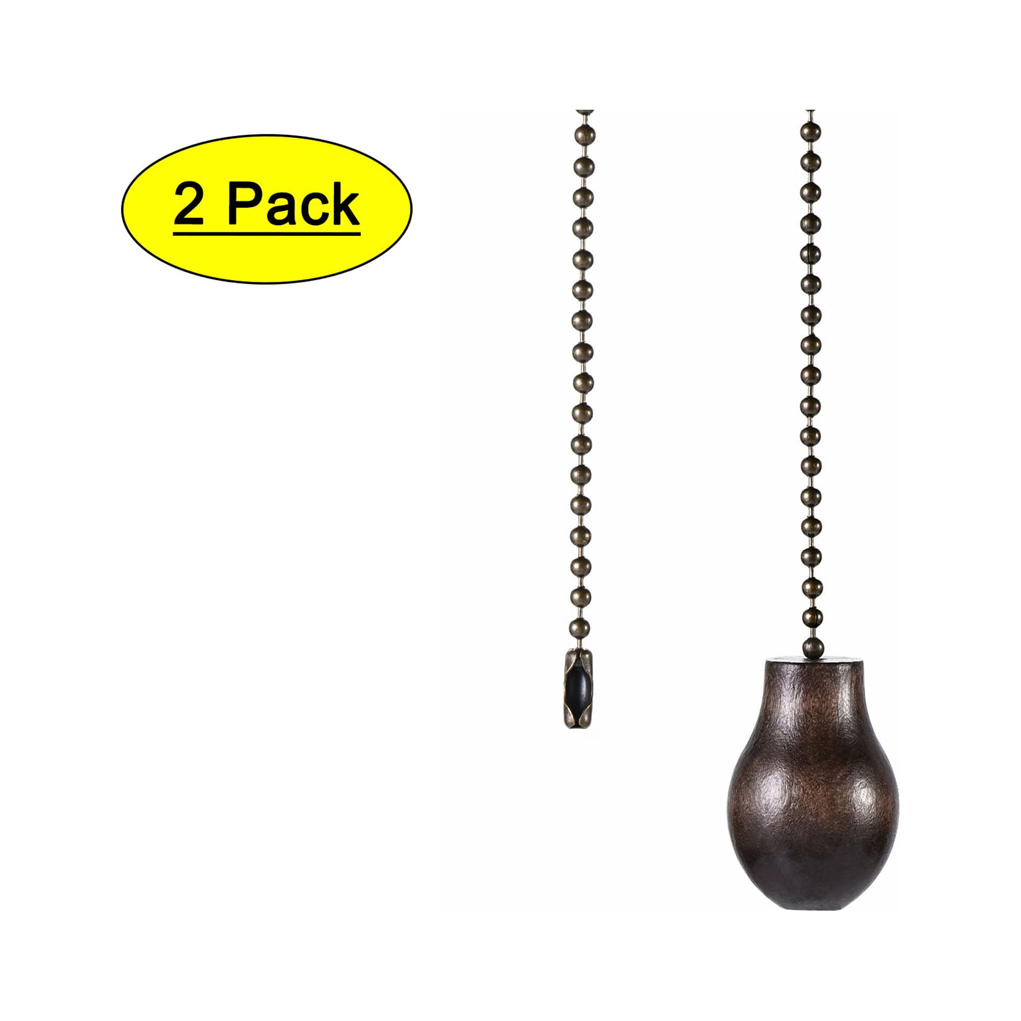 Uxcell Wooden Pendant 12 inch Pull Chain for Lighting Fans Dark Brown ...