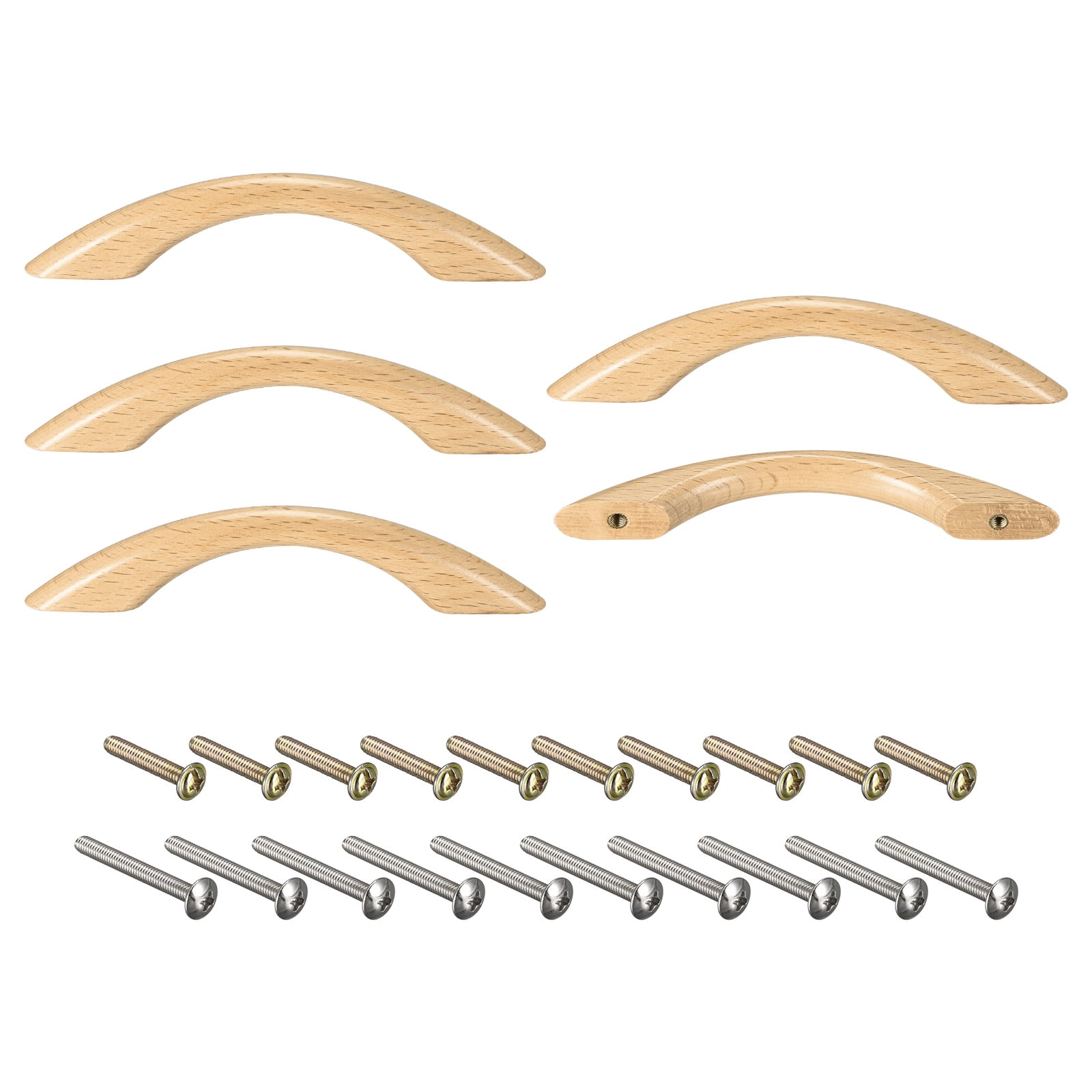 Uxcell Wooden Pull Handle, 5 Pack 192mm/3.78" Hole Distance Wood Pulls ...