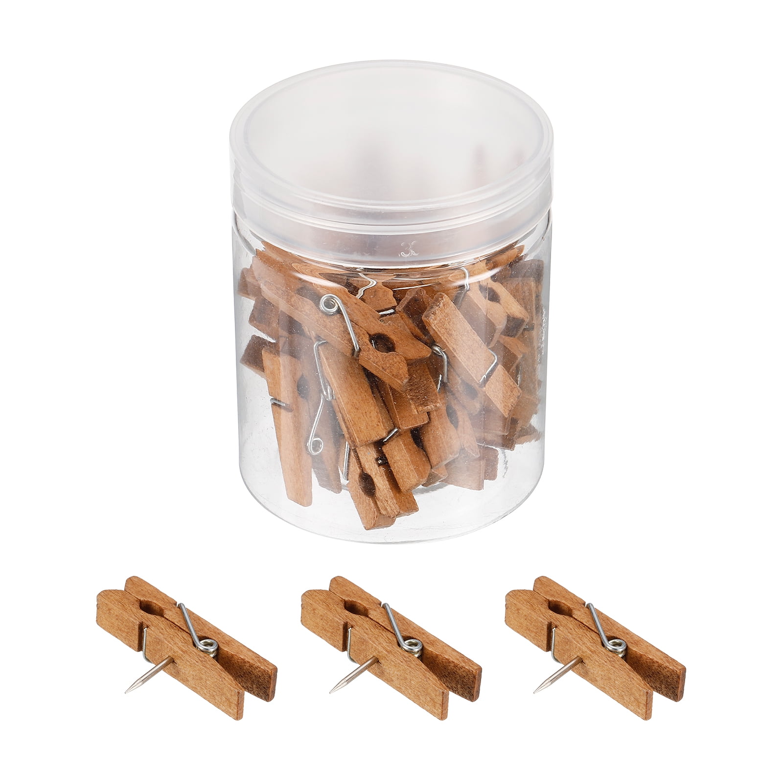Uxcell Wooden Push Pins Decorative Pushpin with Clip for Craft Art ...