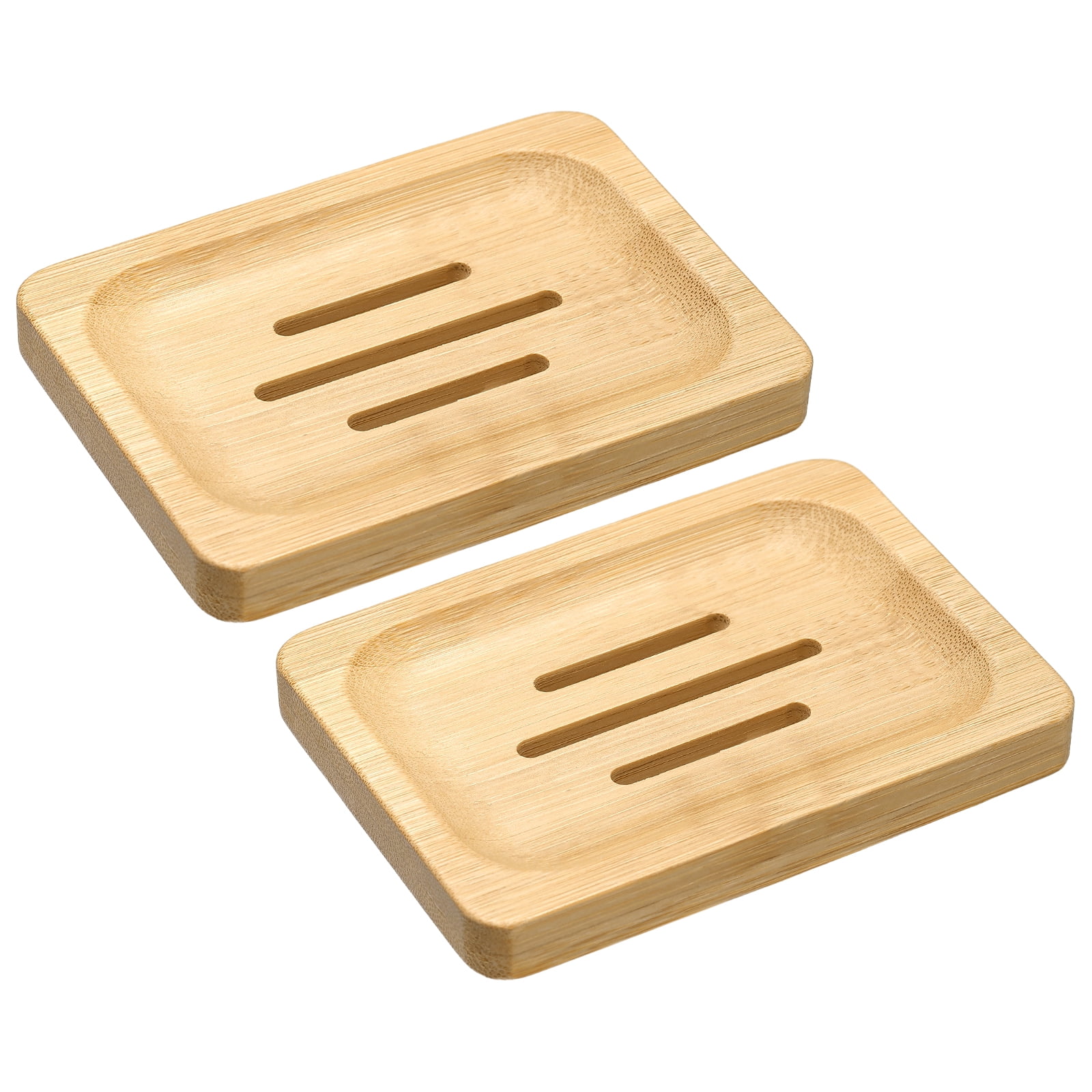 Uxcell Wooden Soap Dish, Natural Bamboo Soap Tray Self Draining Soap ...