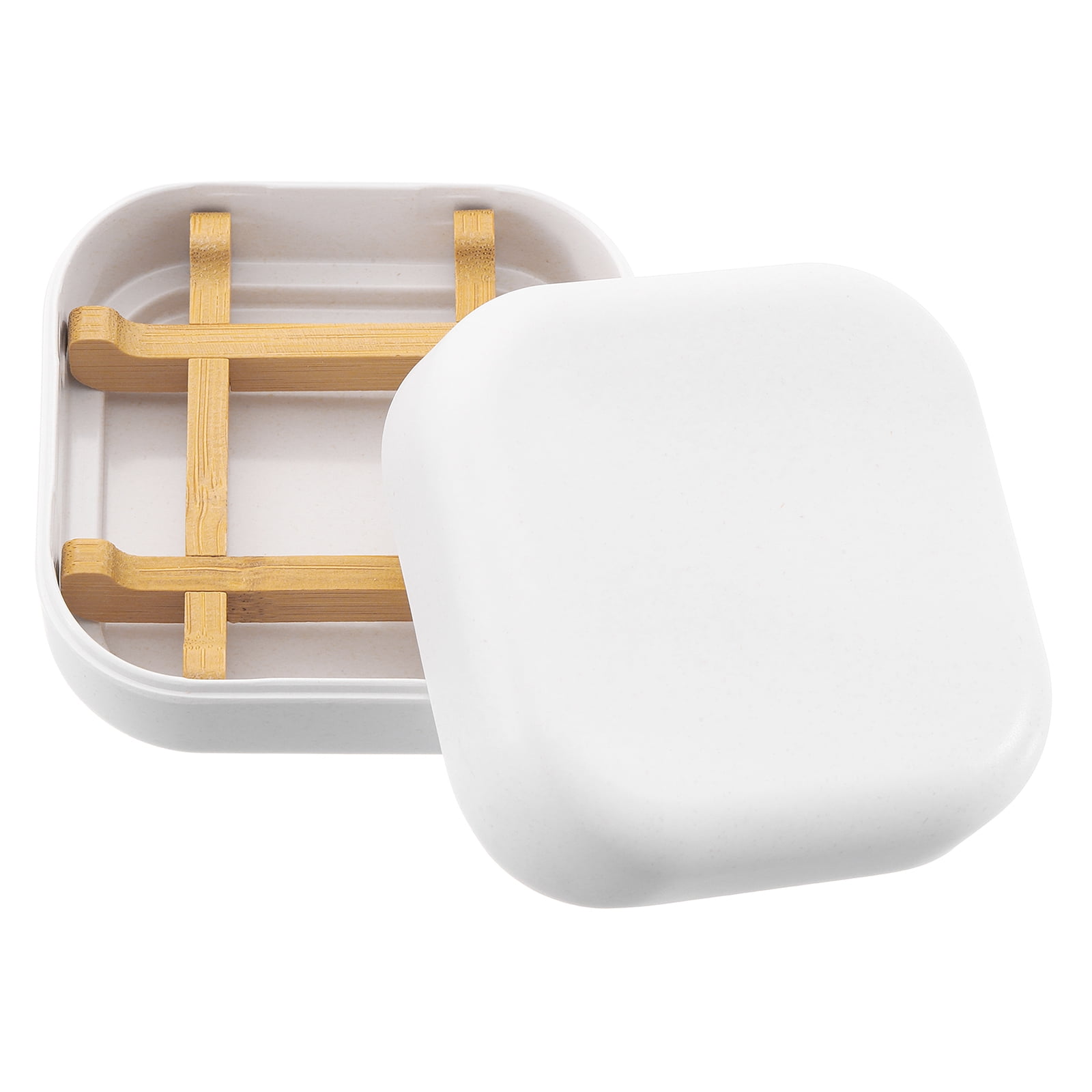 Uxcell Wooden Soap Holder, Detachable Self-Draining Square Soap Dishes ...