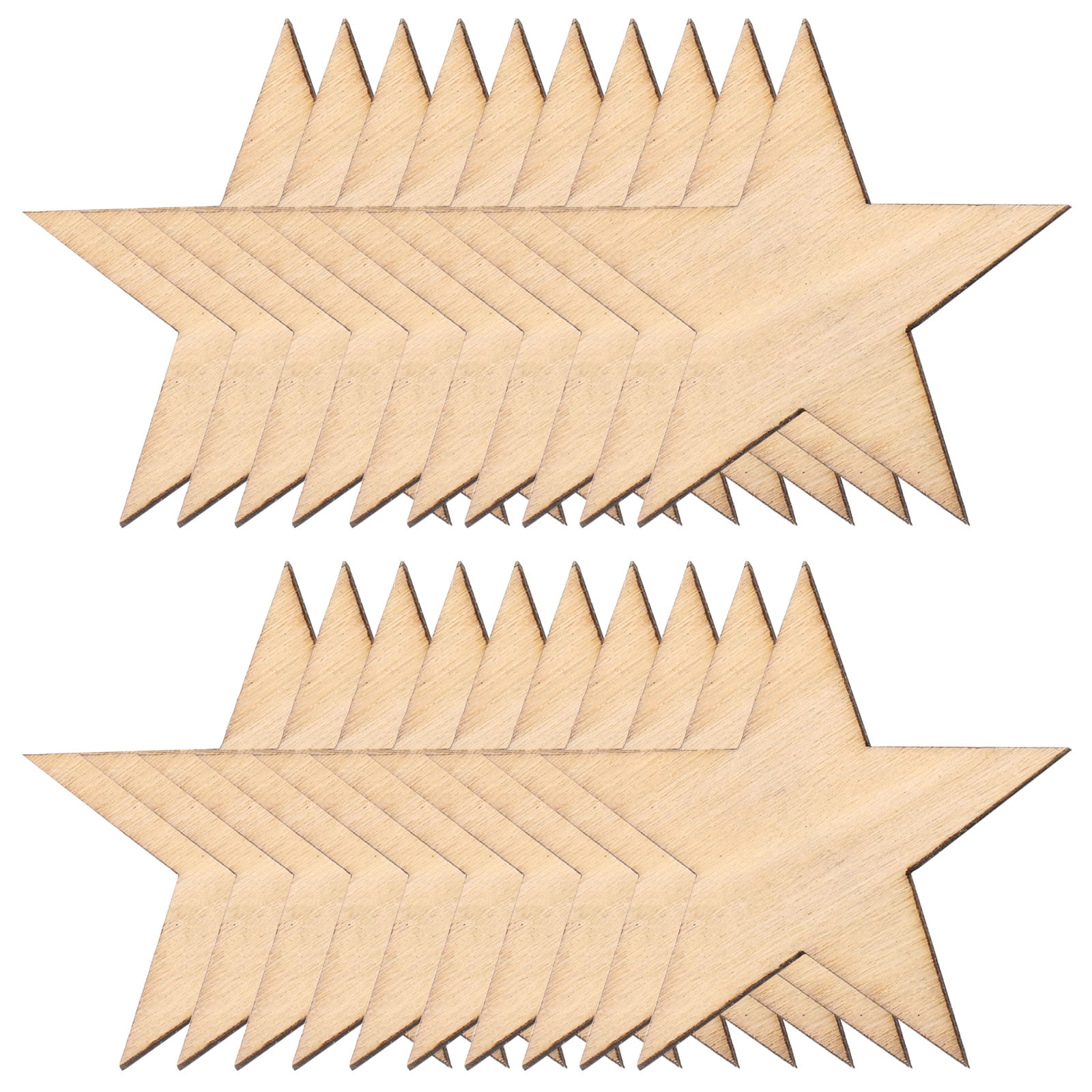 Uxcell Wooden Stars Unfinished Wood for Crafts, 5cm(2") Star Shape ...