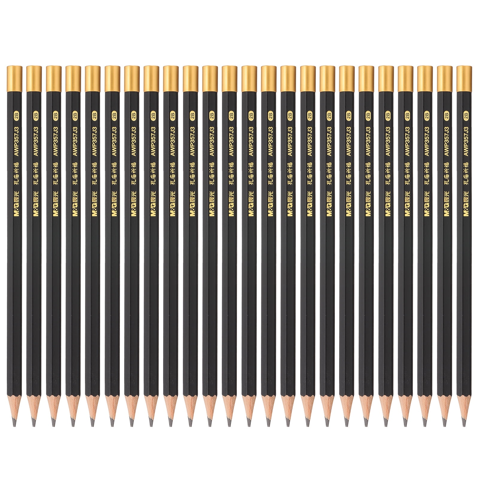 Uxcell Wooden Triangular Pencils, 24 Pcs 2B Pencils Graphite Round ...