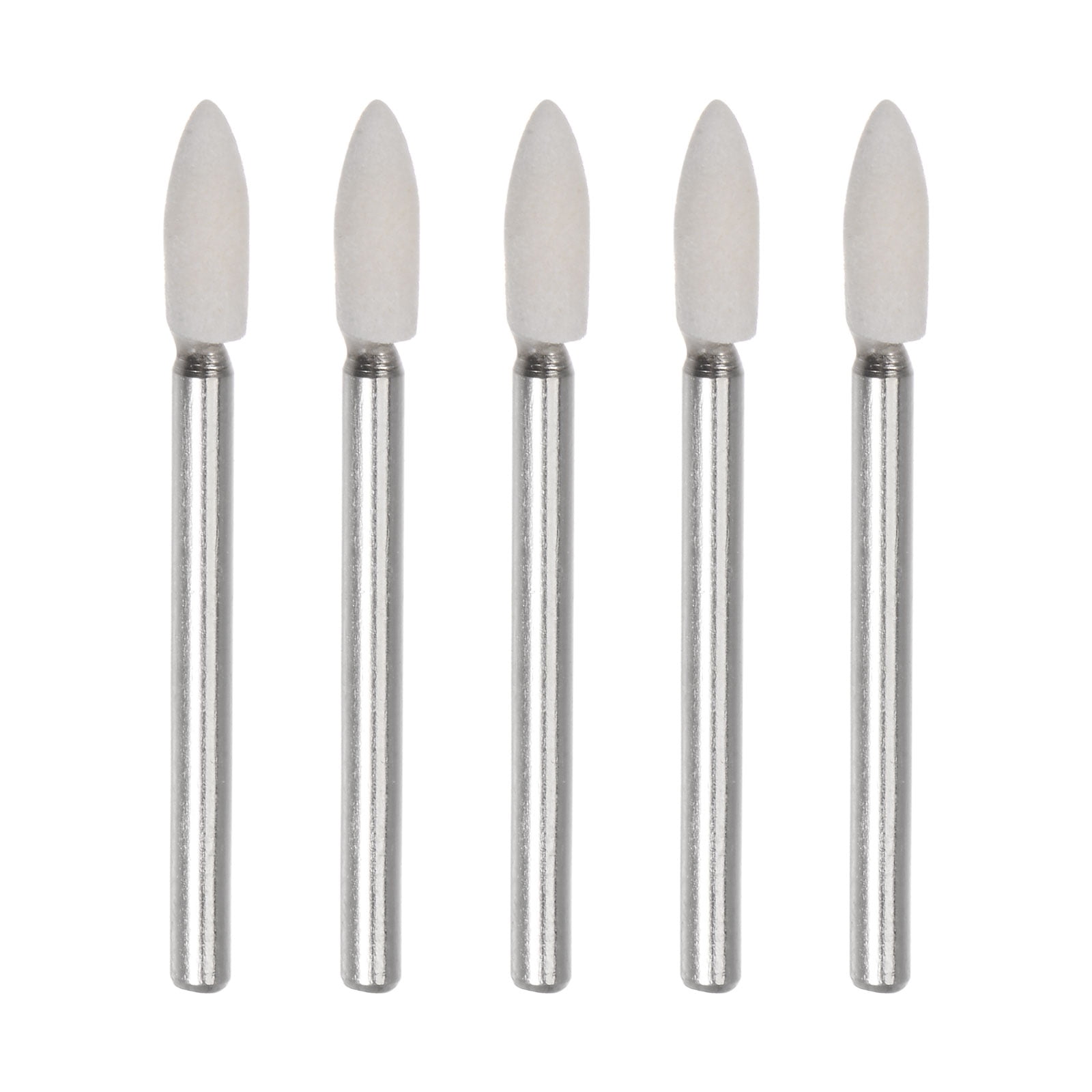 Uxcell Wool Felt Mounted Mandrel 4mm x 13mm 1/8 Inch Shank Conical Bits ...