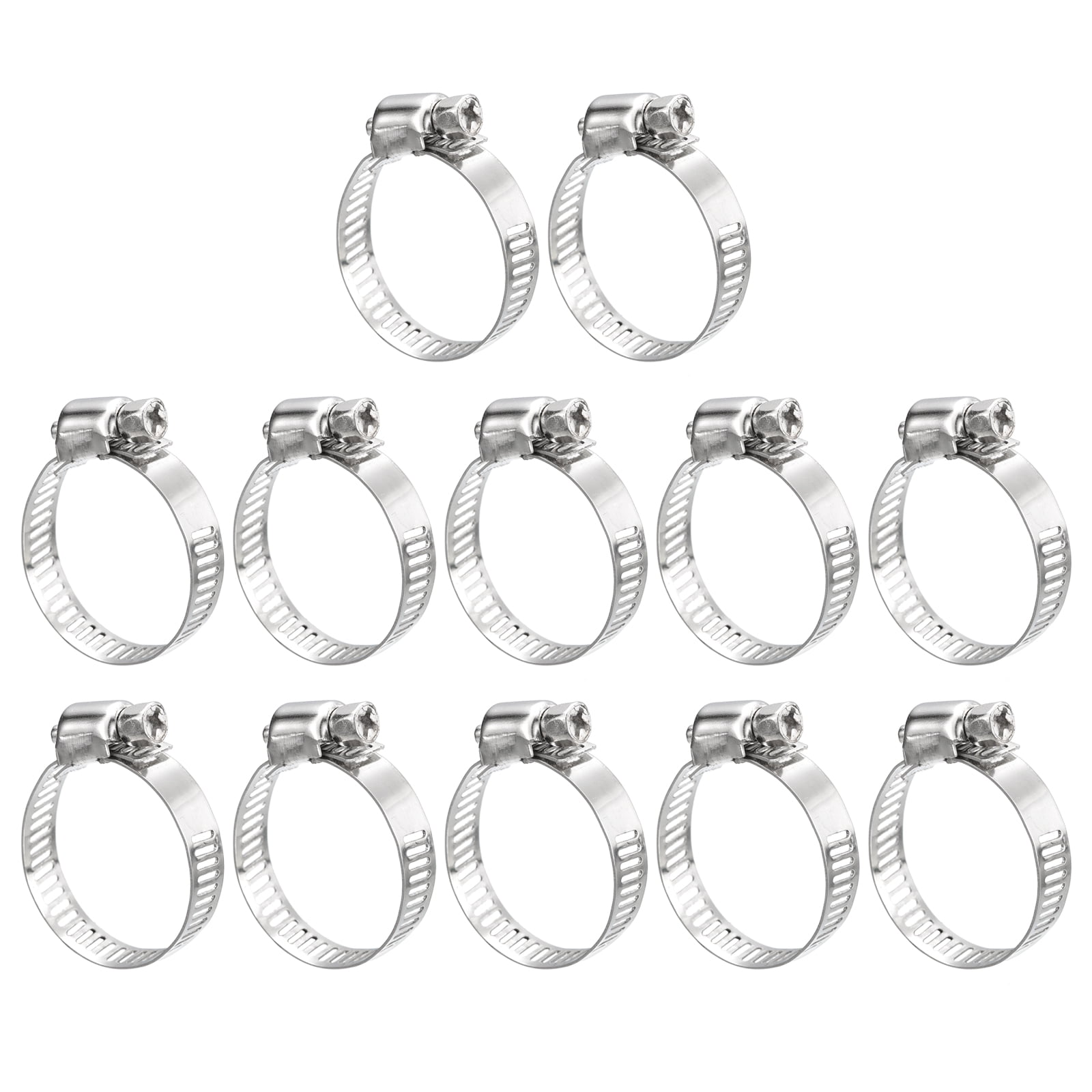 Uxcell Worm Gear Hose Clamp, 12pcs 3/4"-1 1/4" Adjustable Stainless ...