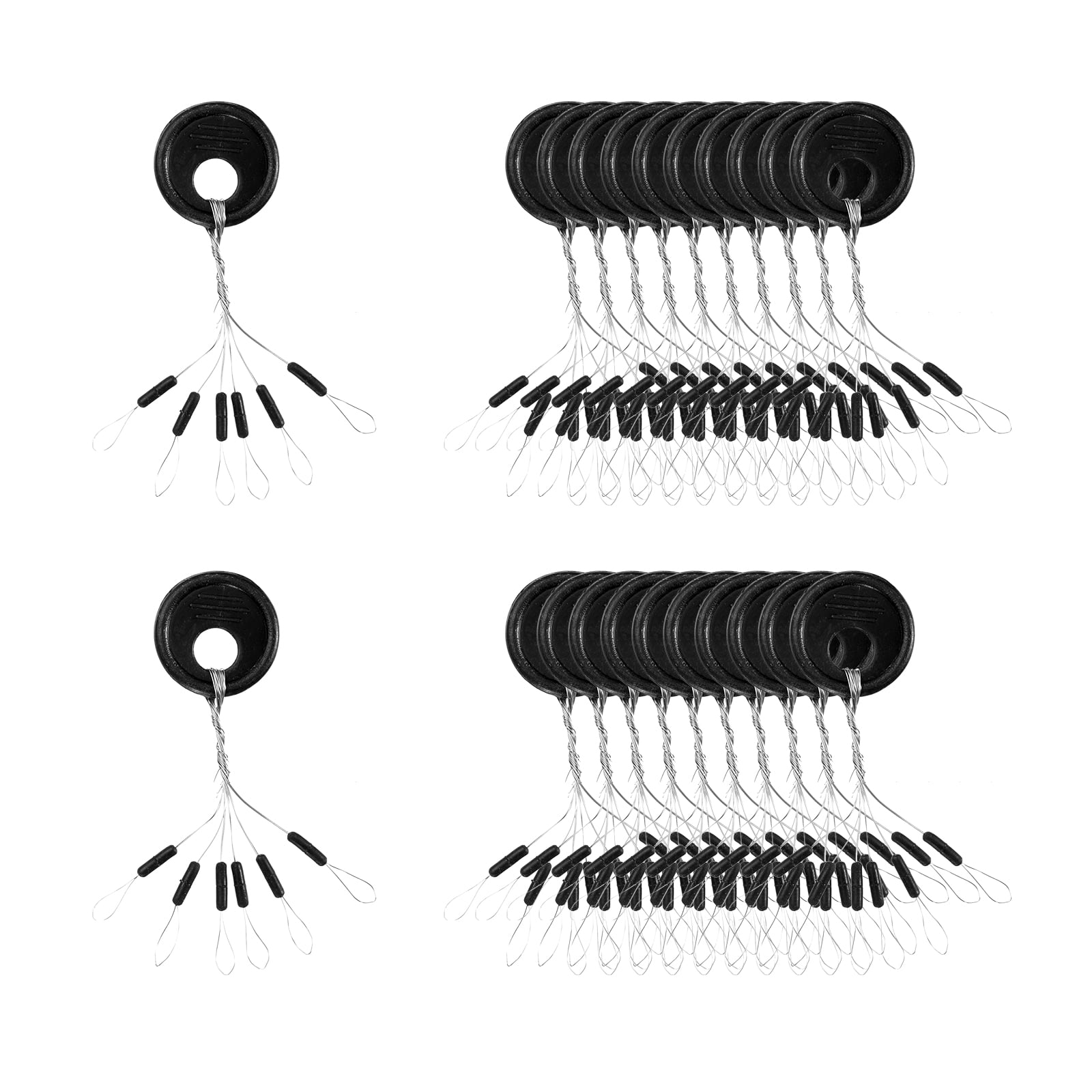 Uxcell XS Size 6 in 1 Column Shape Fishing Rubber Bobber Beads Stoppers ...