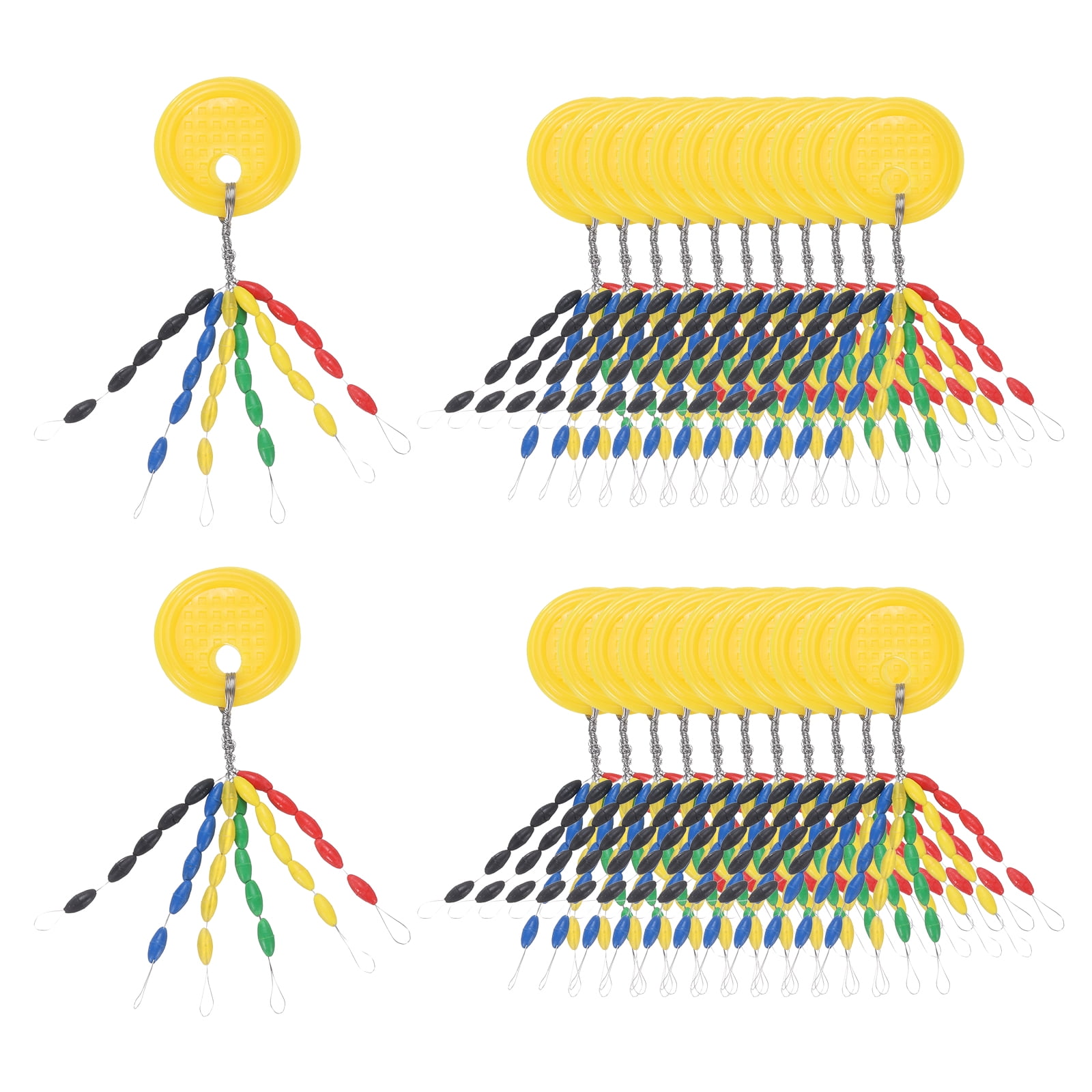 Uxcell XS Size 6 in 1 Oval Shape Fishing Rubber Bobber Beads Stoppers ...