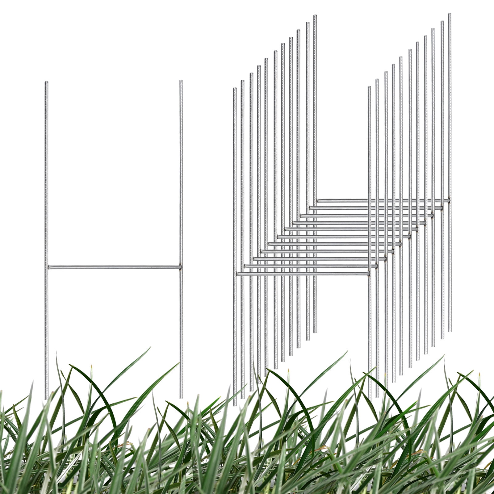 Uxcell Yard Sign Stakes, 12"x6" Metal H Stakes, Lawn Sign Holder for ...