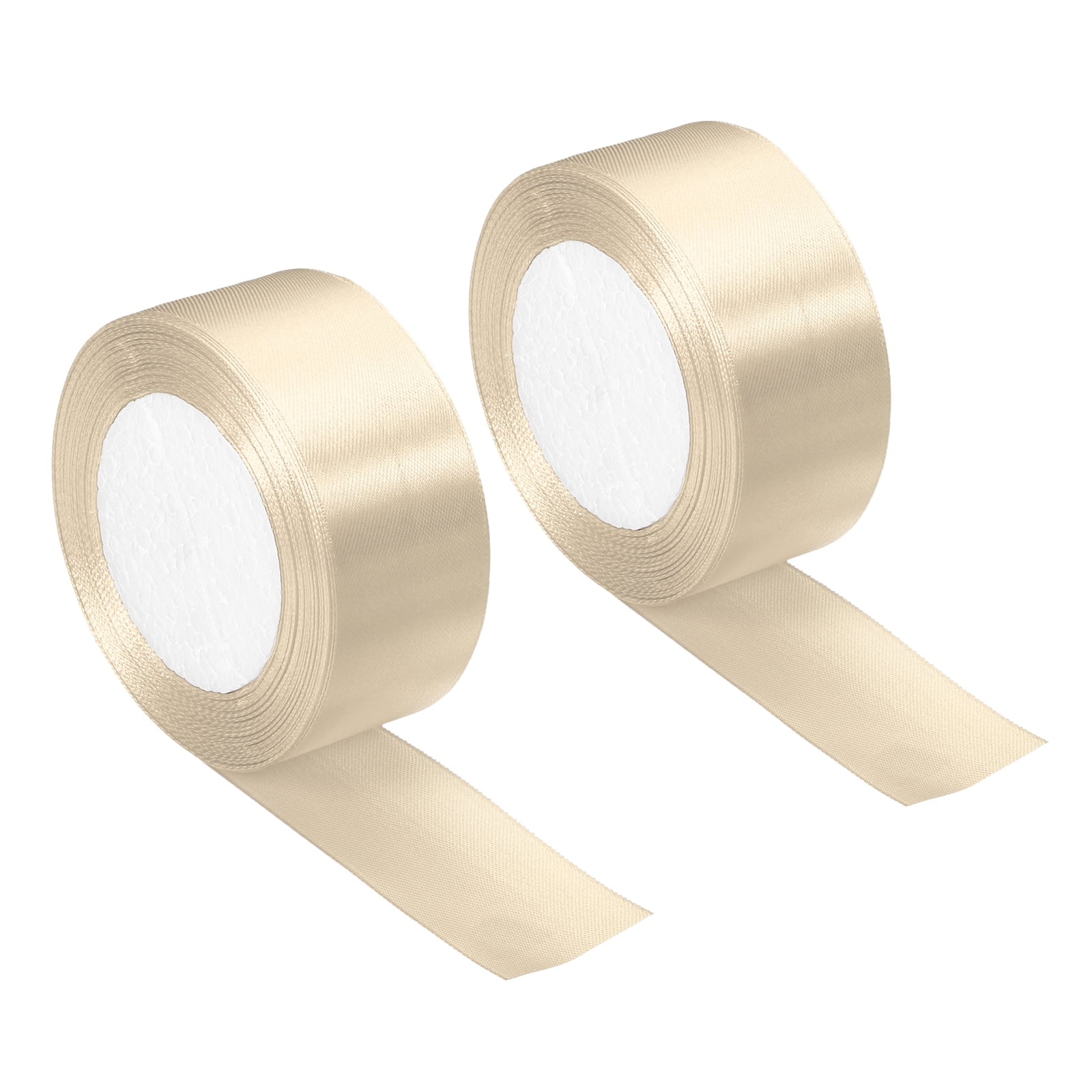 Uxcell Yards Double Face Decorate Crafts Roll Satin Ribbons Beige ...
