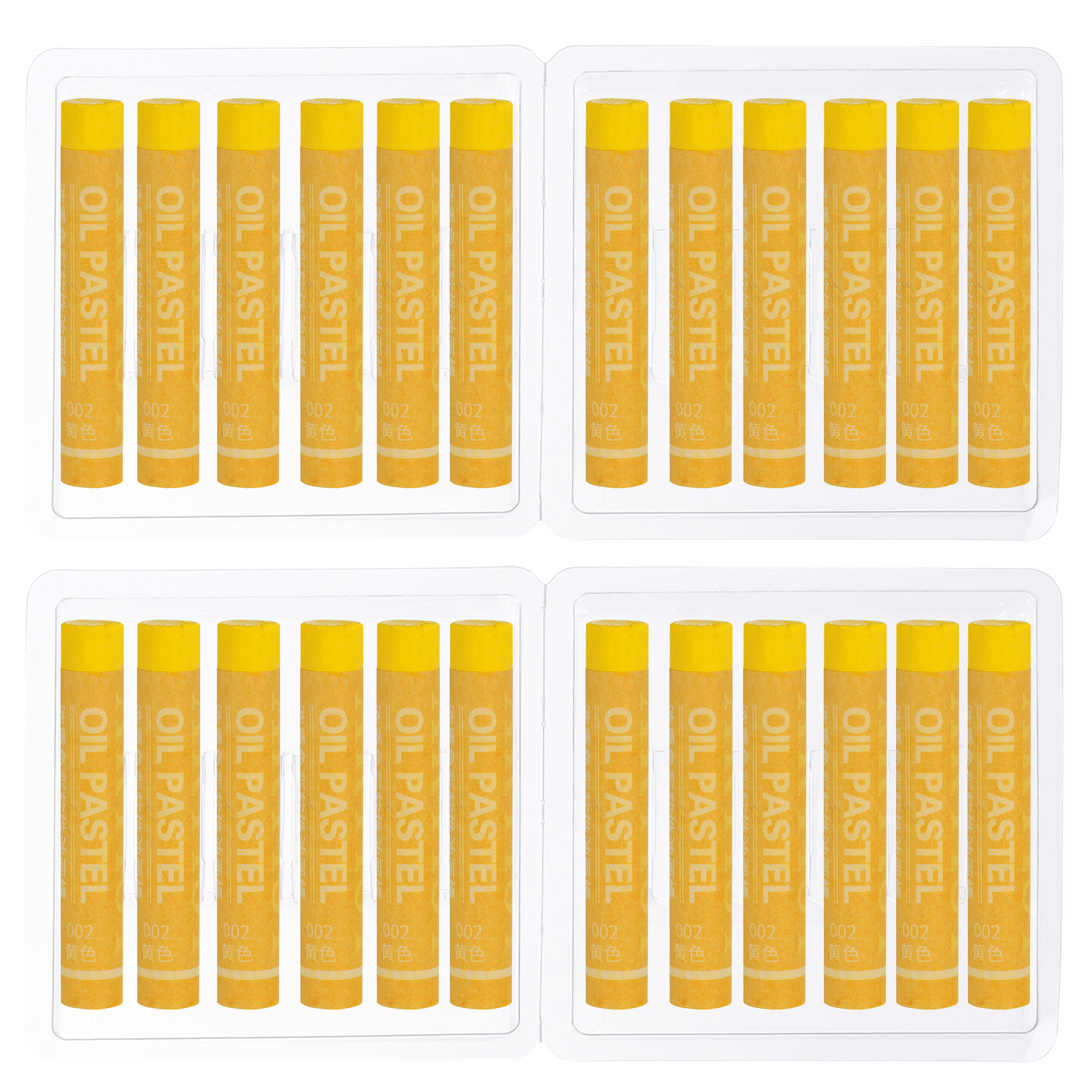Uxcell Yellow Oil Pastels, 24Pcs Soft Oil Crayons Creamy Pastels Stick ...