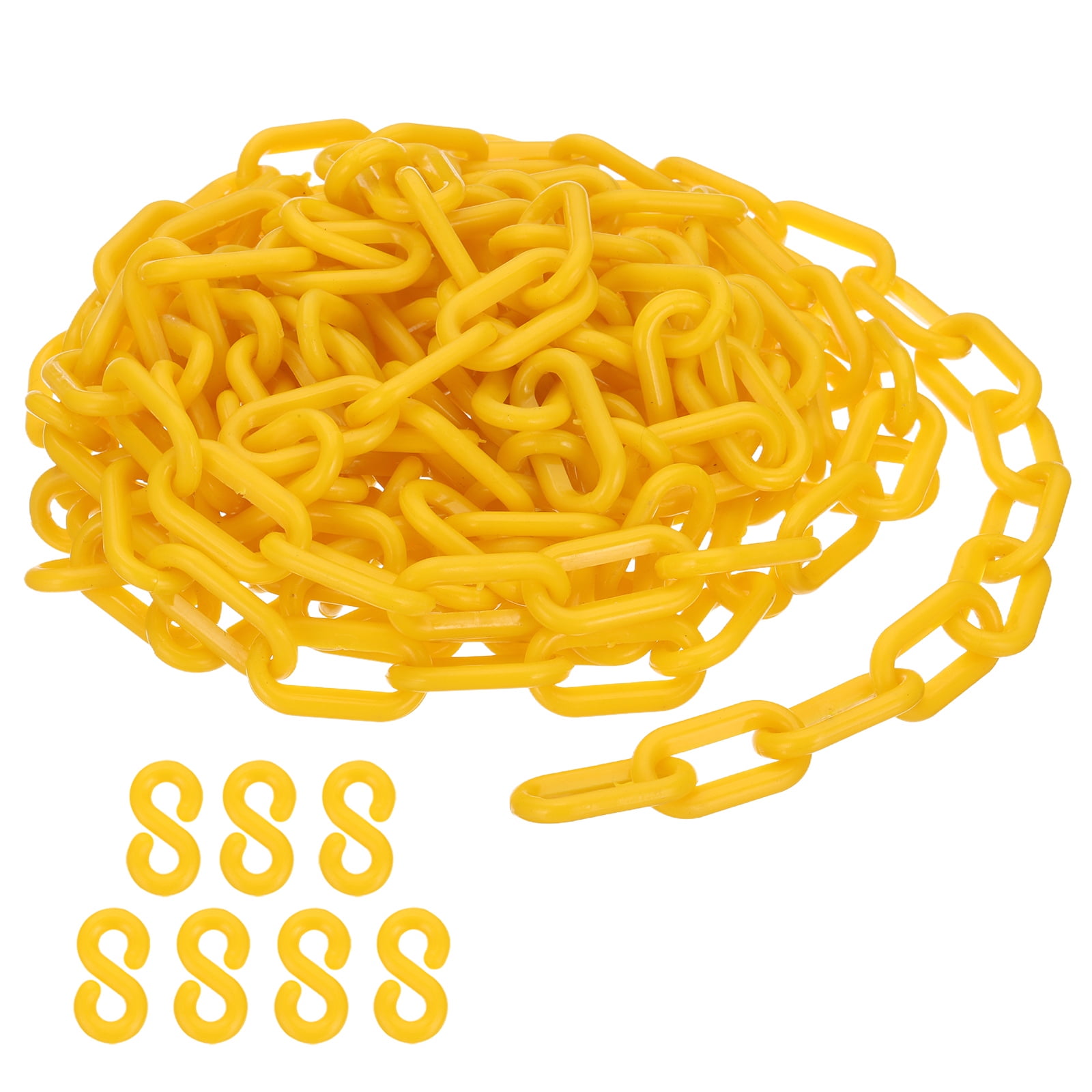 Uxcell Yellow Plastic Chain, 16 ft 6mm Safety Barrier Chain for Crowd ...