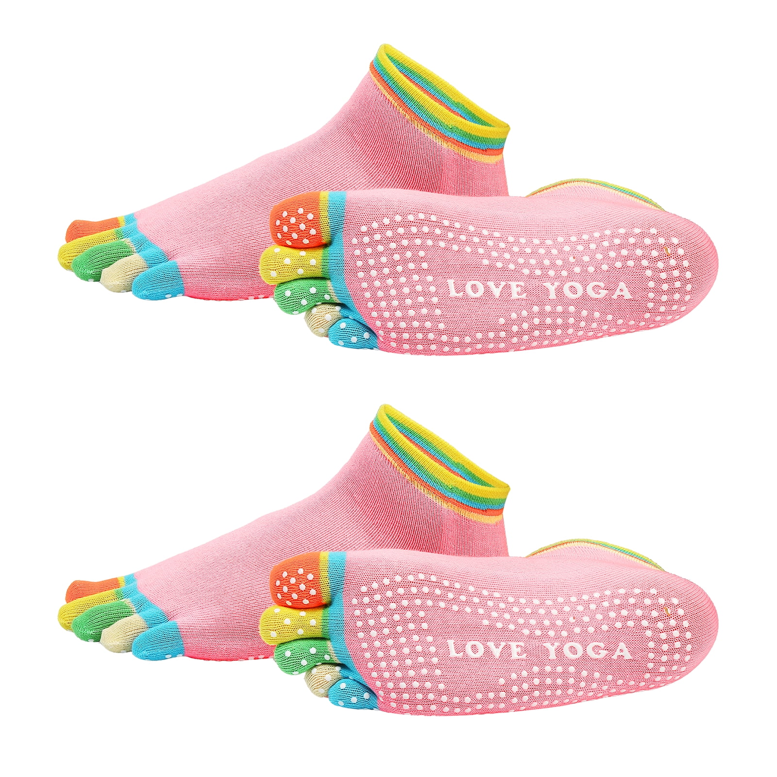 Uxcell Yoga Toe Socks, Non-Slip Five Toe Socks Cotton Toe Sock Finger ...