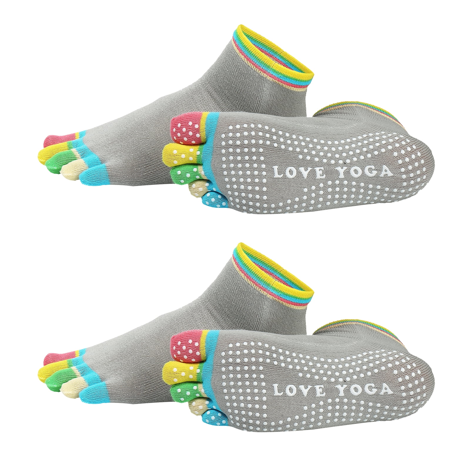 Uxcell Yoga Toe Socks, Non-Slip Five Toe Socks Cotton Toe Sock Finger ...