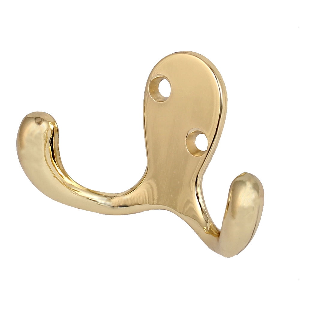 Uxcell Zinc Alloy Wall Mount Robe Coat Hat Double Hook Hanger Gold Tone ...